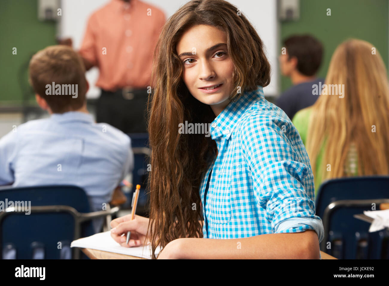 14 year girl classroom hi-res stock photography and images - Alamy