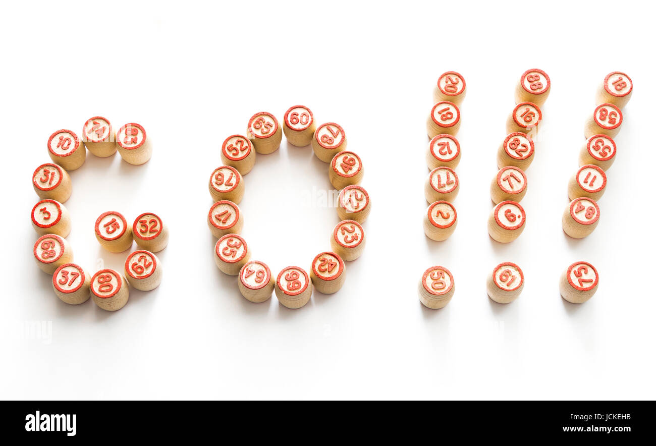 Word from lotto kegs on a white background Stock Photo - Alamy