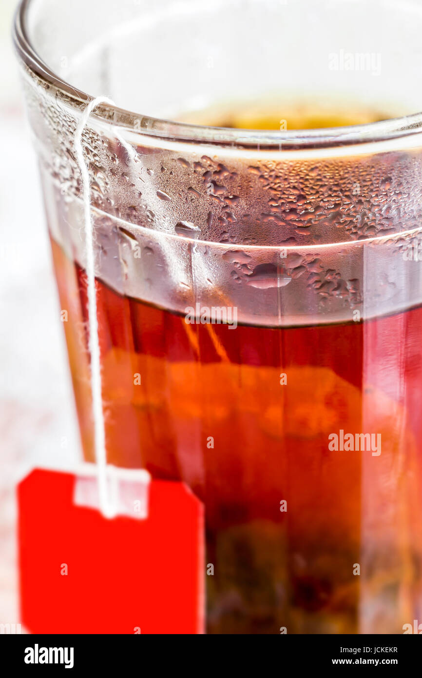 Glass with black tea Stock Photo - Alamy