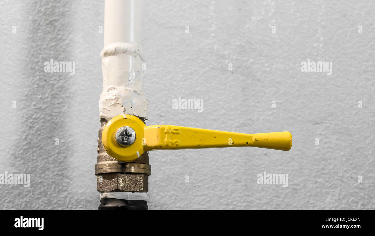 valve gas supply to the boiler room of a private house Stock Photo - Alamy