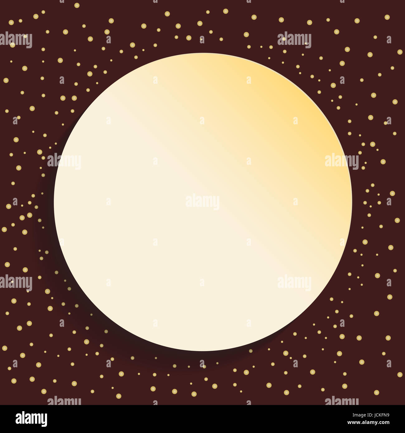 Nice frame with golden dots and volume circle. Fine greeting card ...