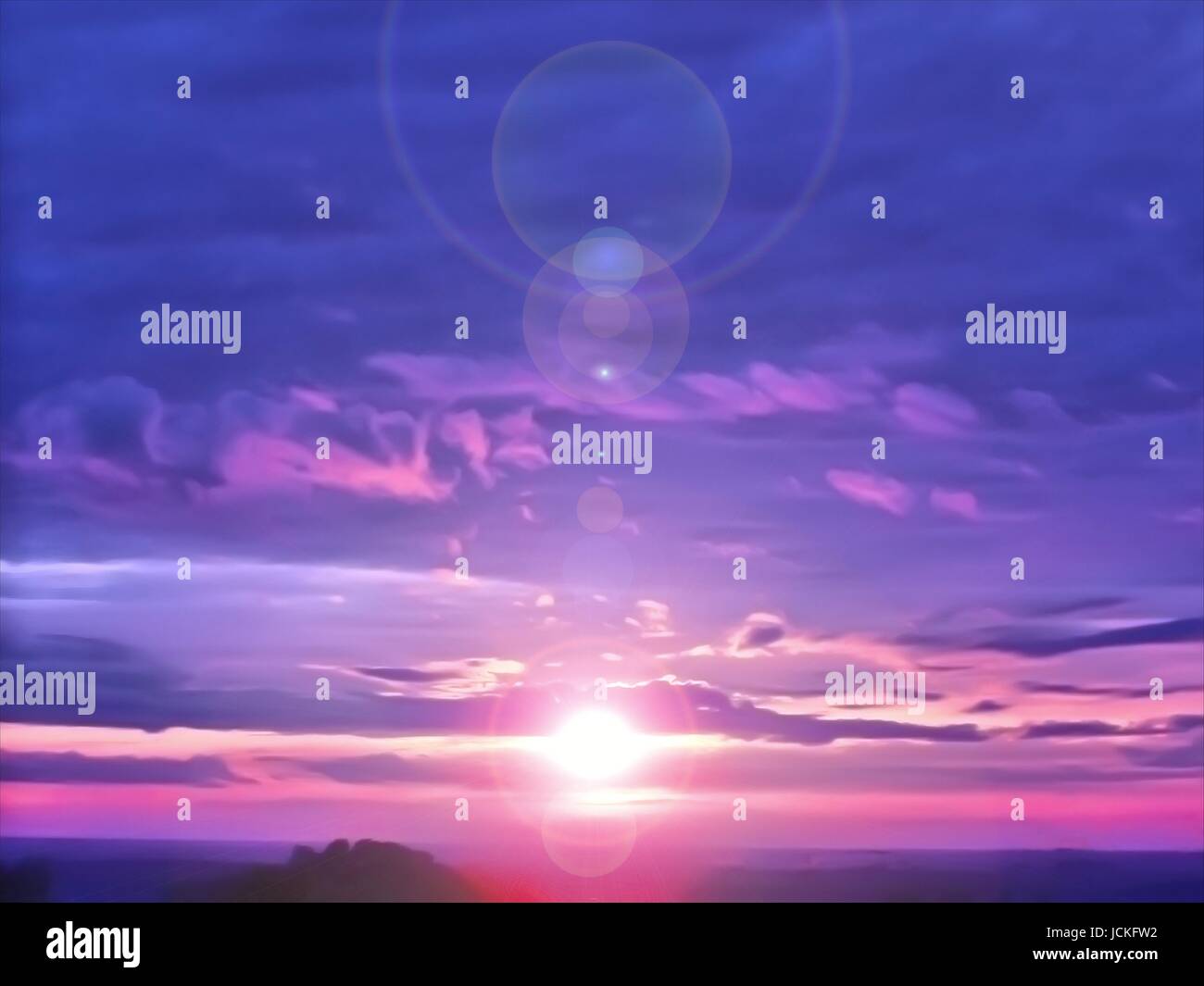 Amazing sunset colorful sun in the clouds Stock Photo - Alamy