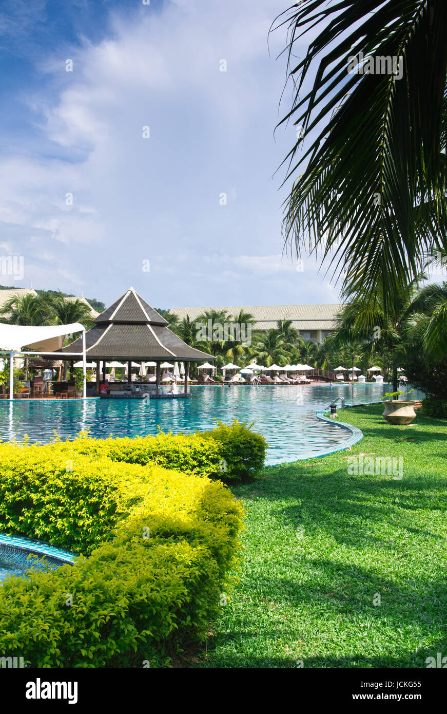 Tropical swimming pool in thailand Stock Photo - Alamy