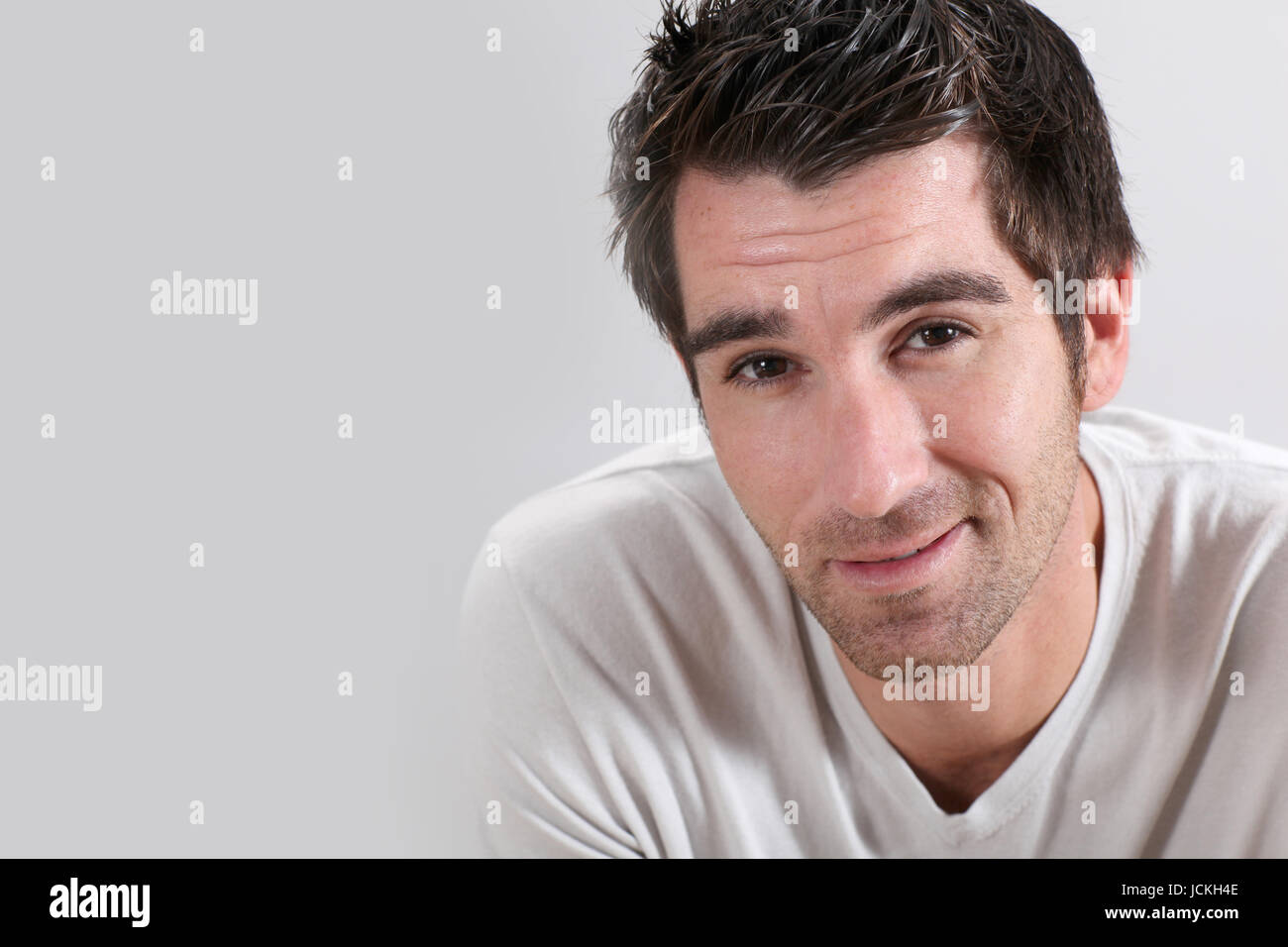 Portrait of man on white background Stock Photo - Alamy