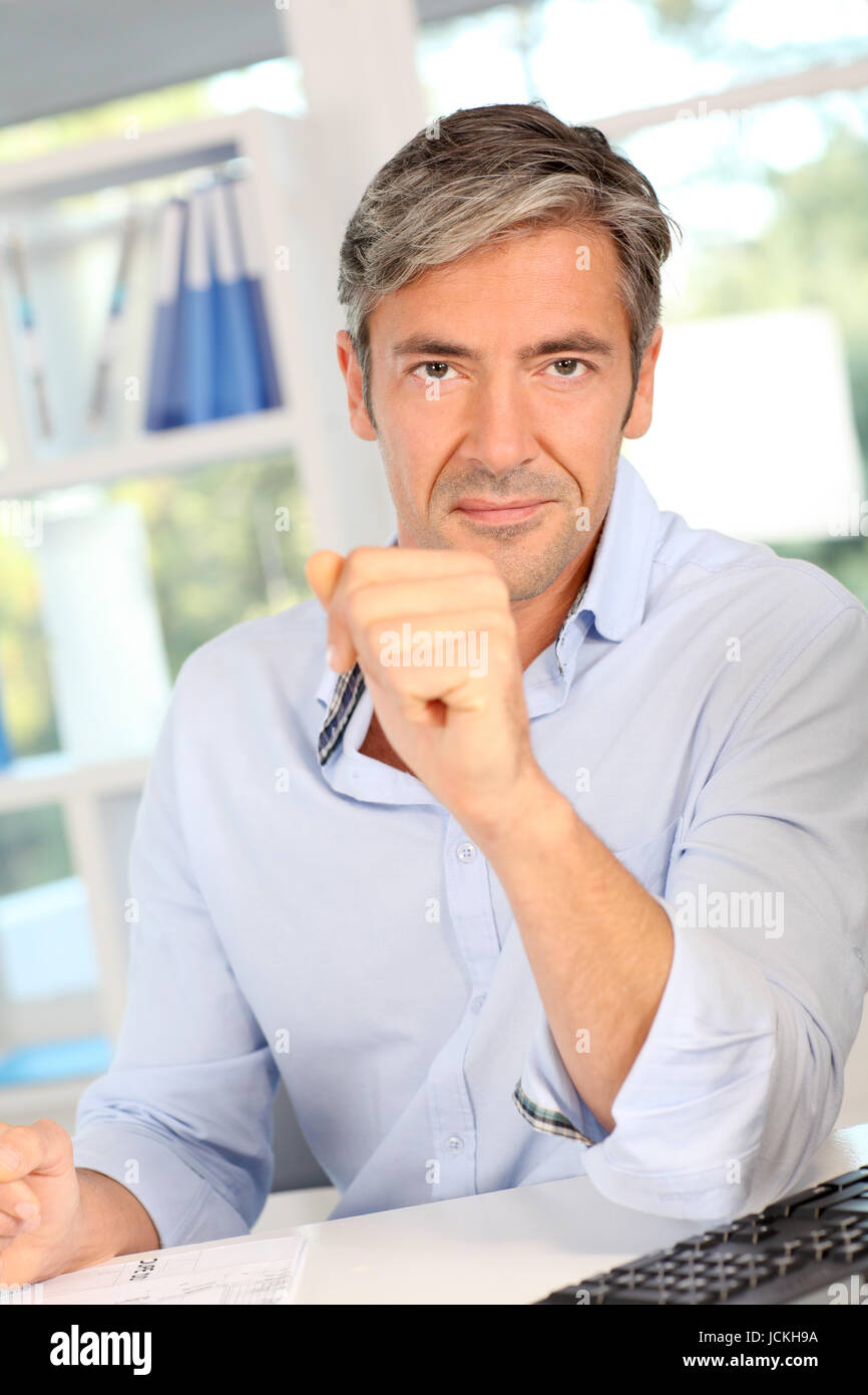 Portrait of 40-year-old office worker Stock Photo - Alamy