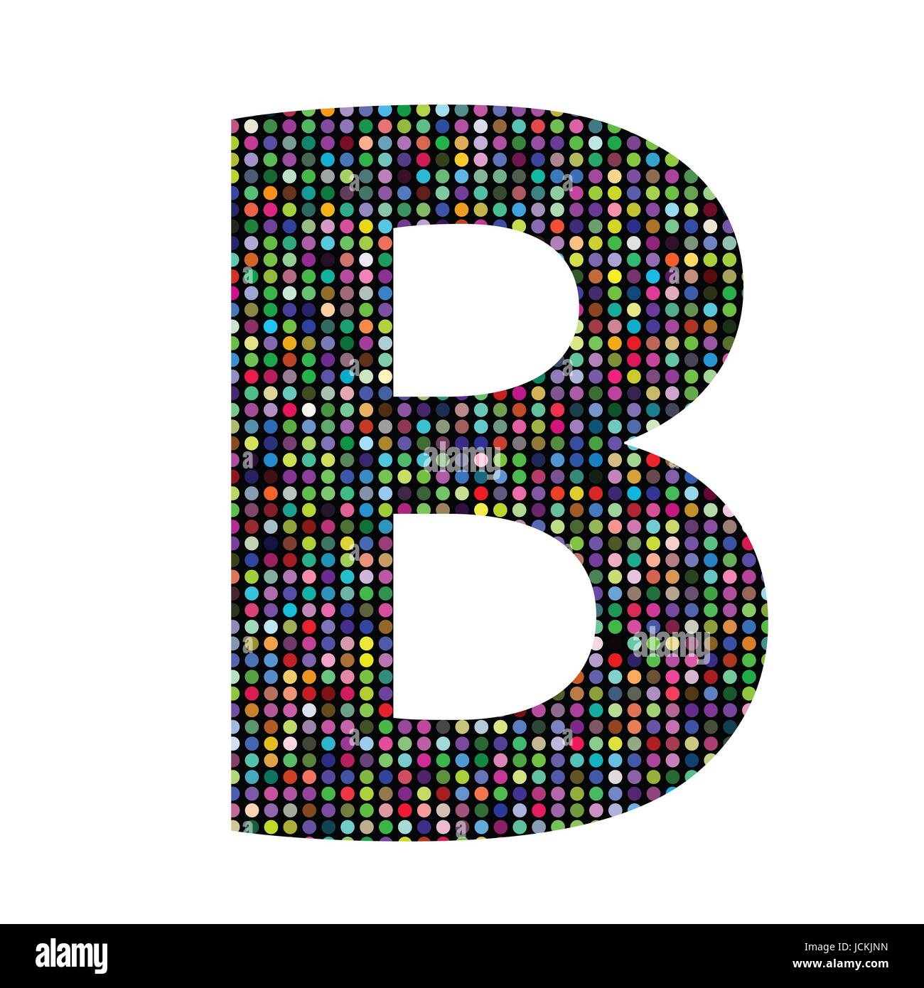 colorful illustration with multicolor letter B on a white background ...