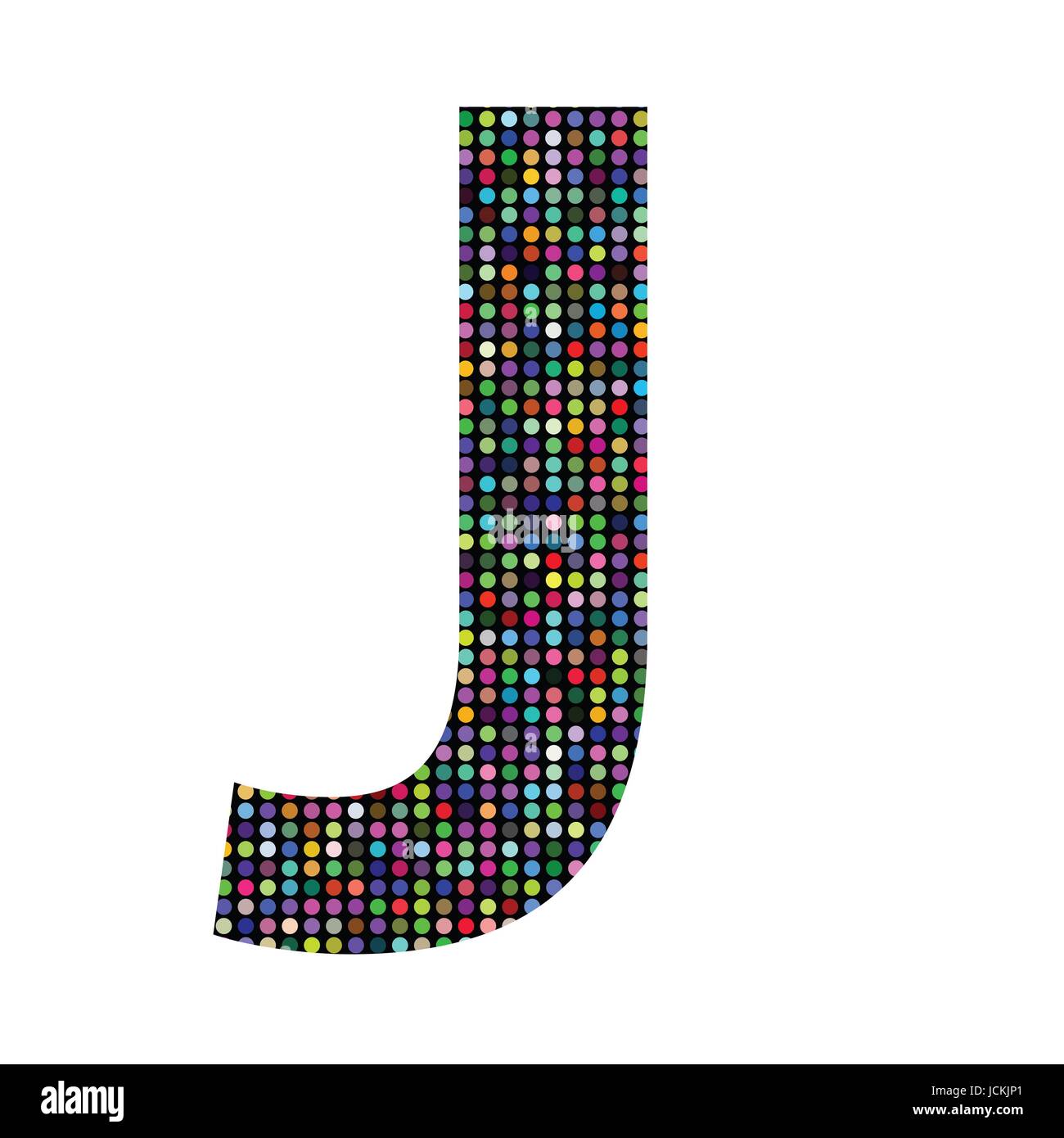 colorful illustration with multicolor letter J on a white background ...