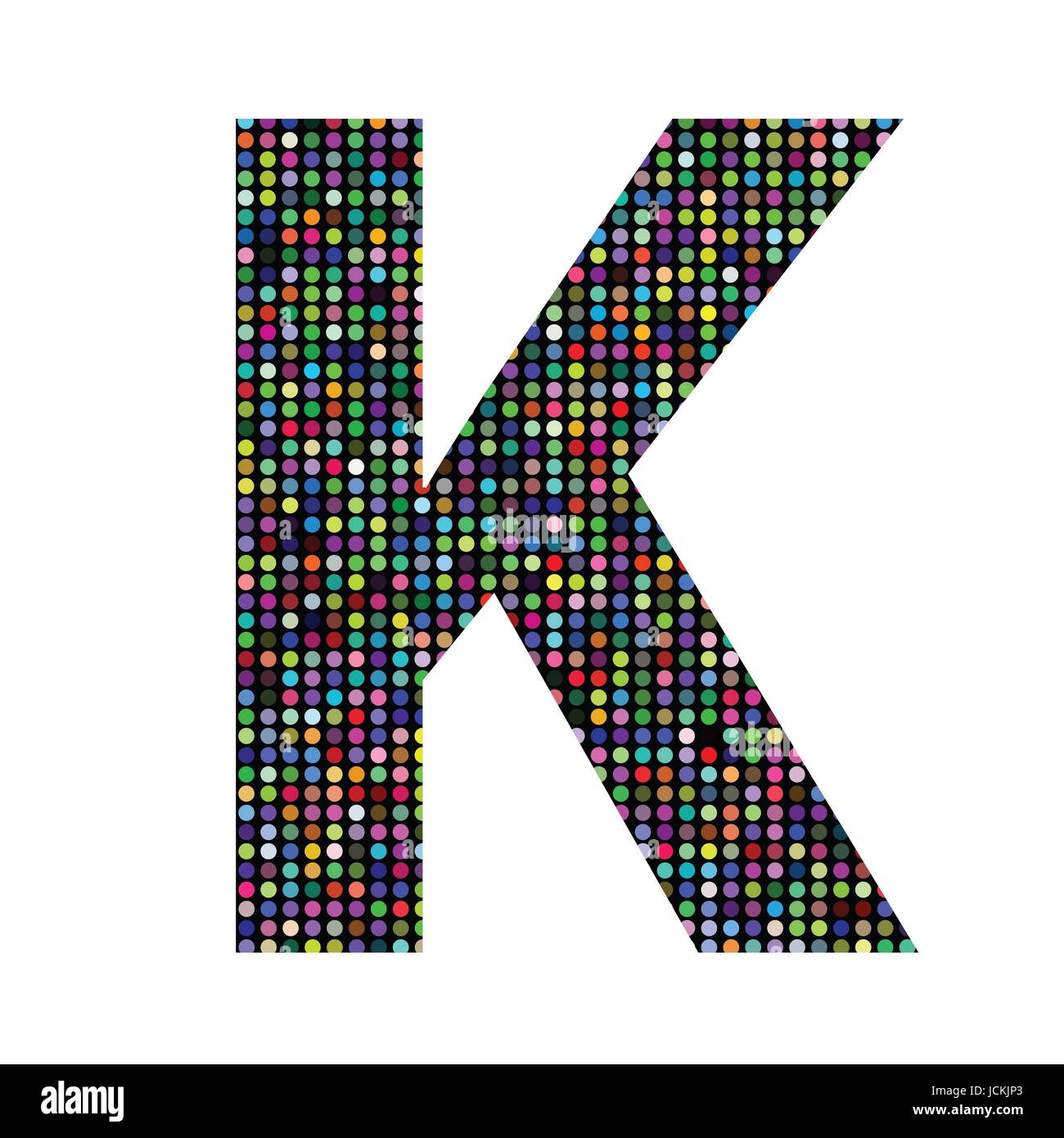 colorful illustration with multicolor letter K on a white background ...