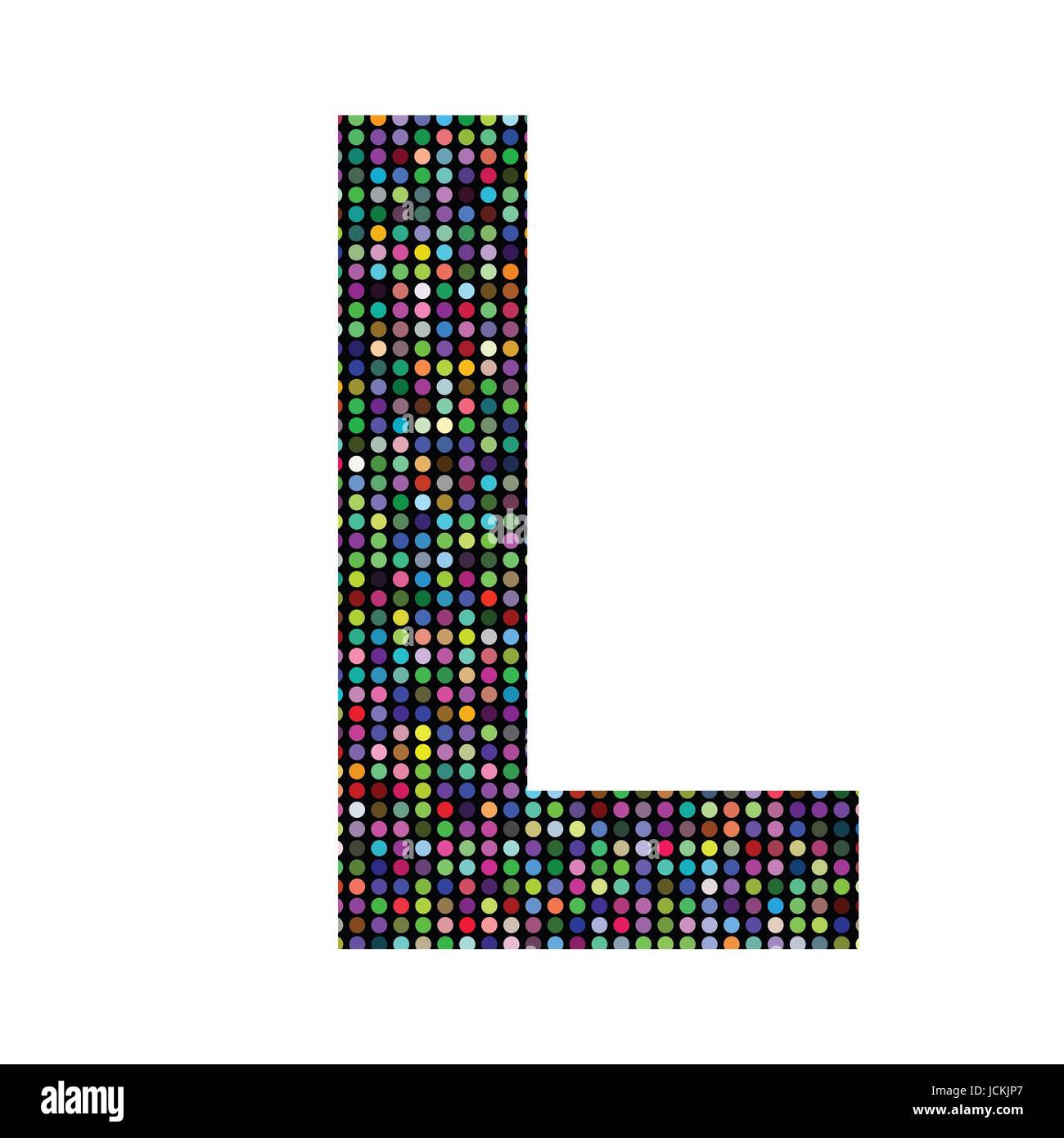 colorful illustration with multicolor letter L on a white background ...