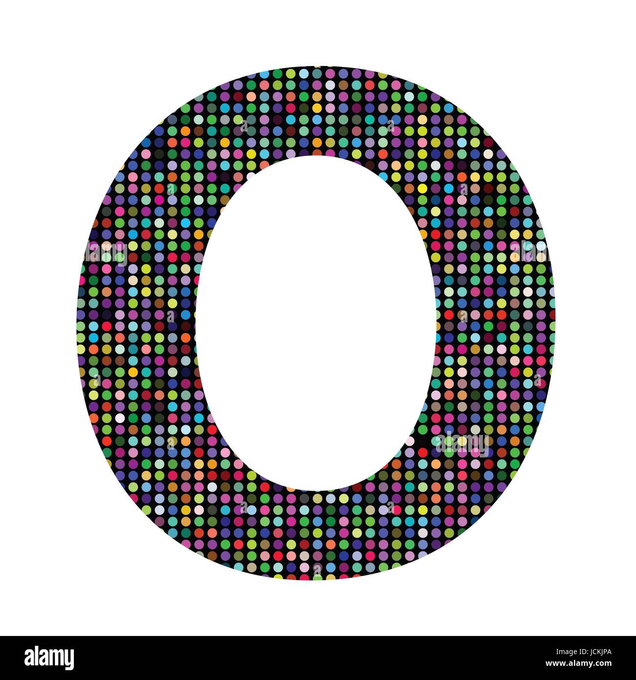 colorful illustration with multicolor letter O on a white background ...