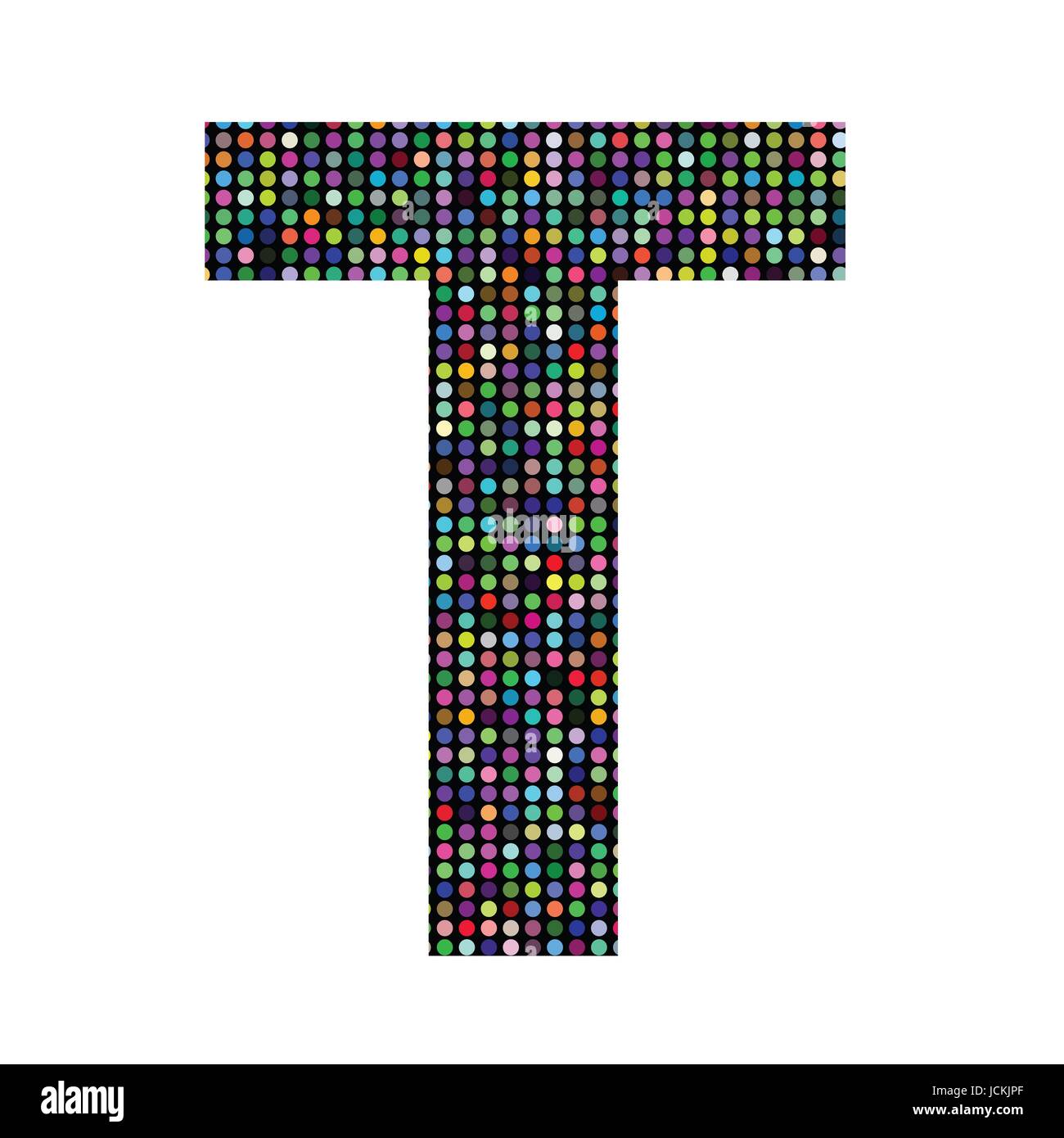 colorful illustration with multicolor letter T on a white background ...