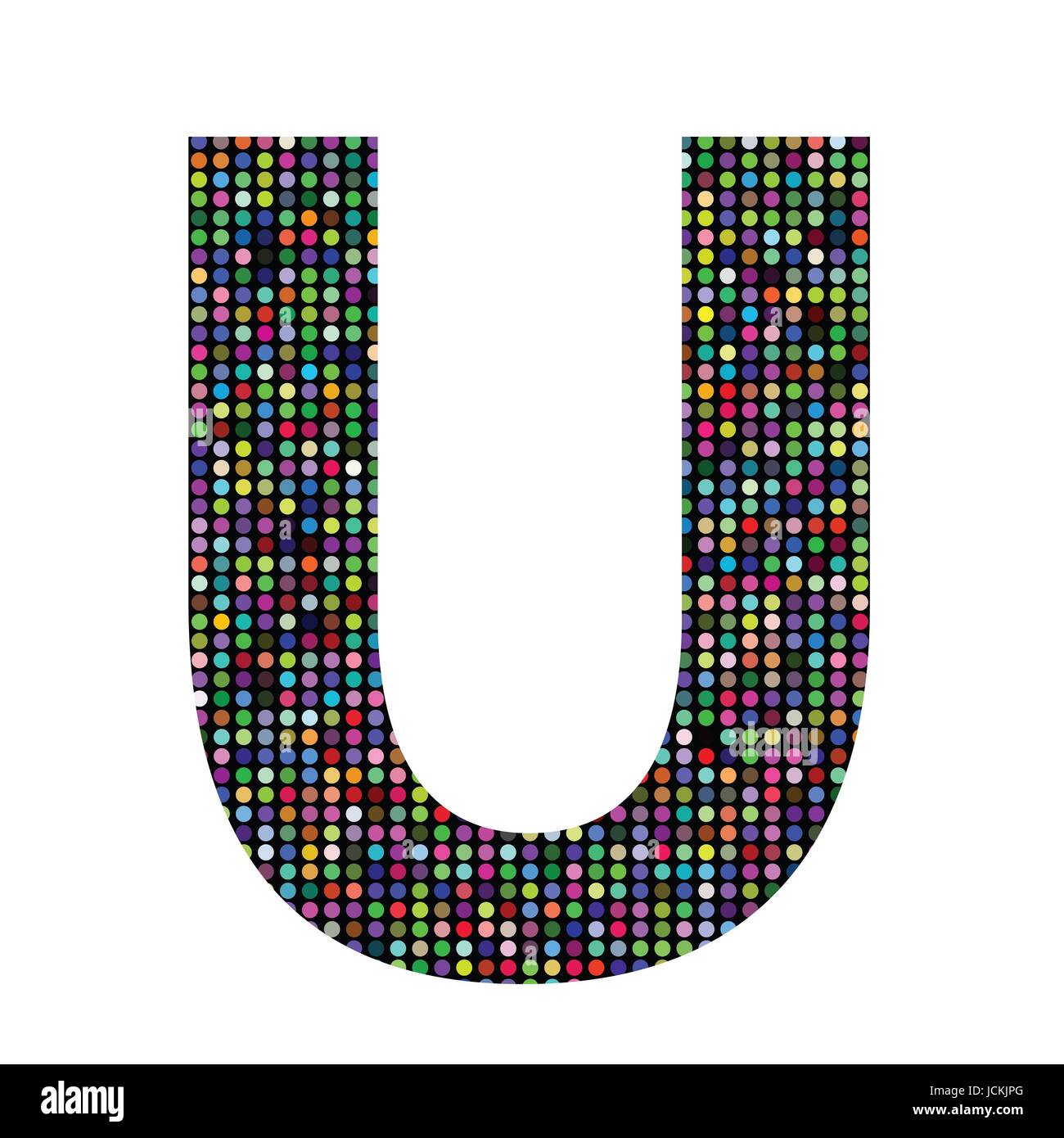 colorful illustration with multicolor letter U on a white background ...