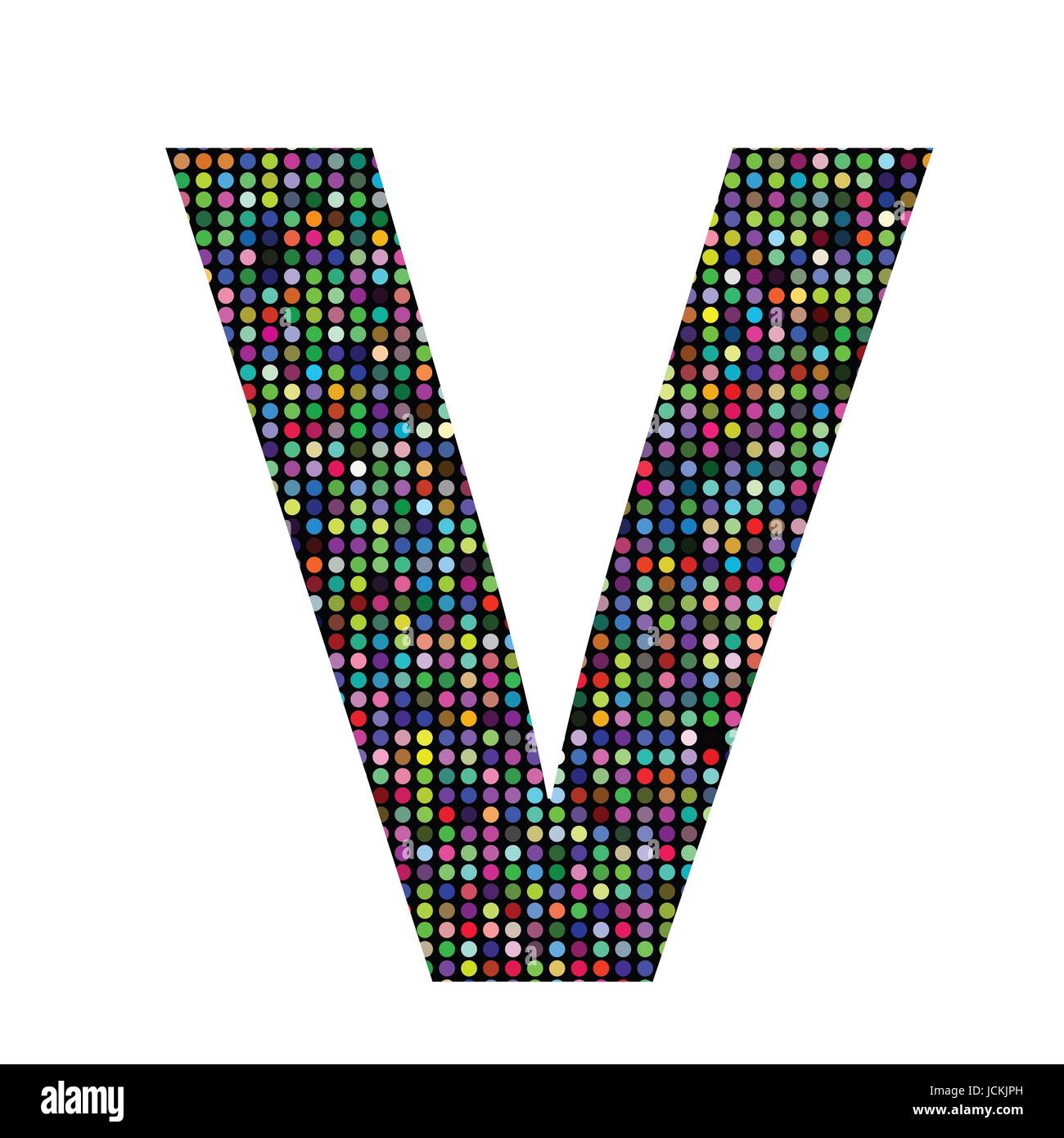 colorful illustration with multicolor letter V on a white background ...