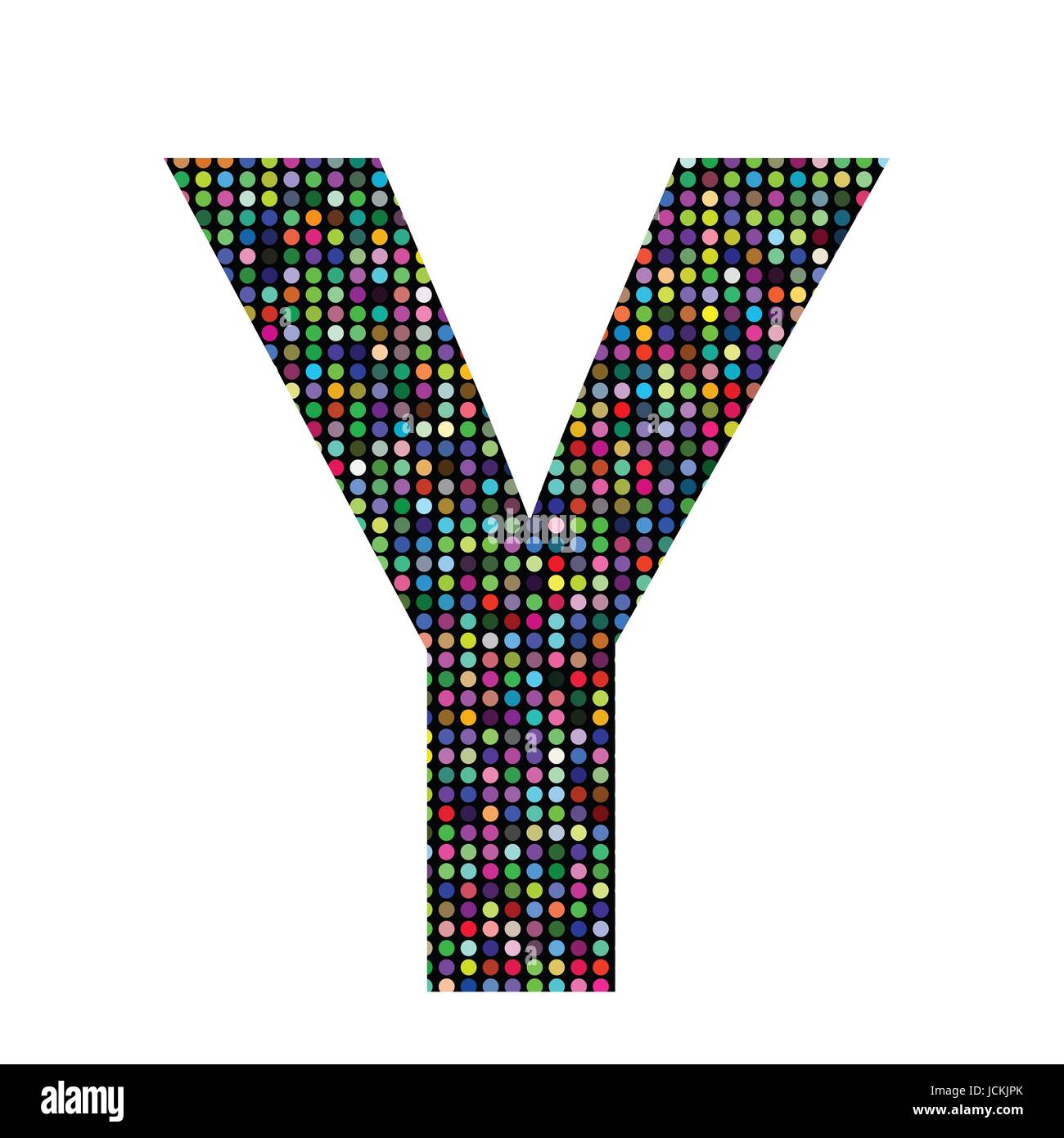 colorful illustration with multicolor letter Y on a white background ...