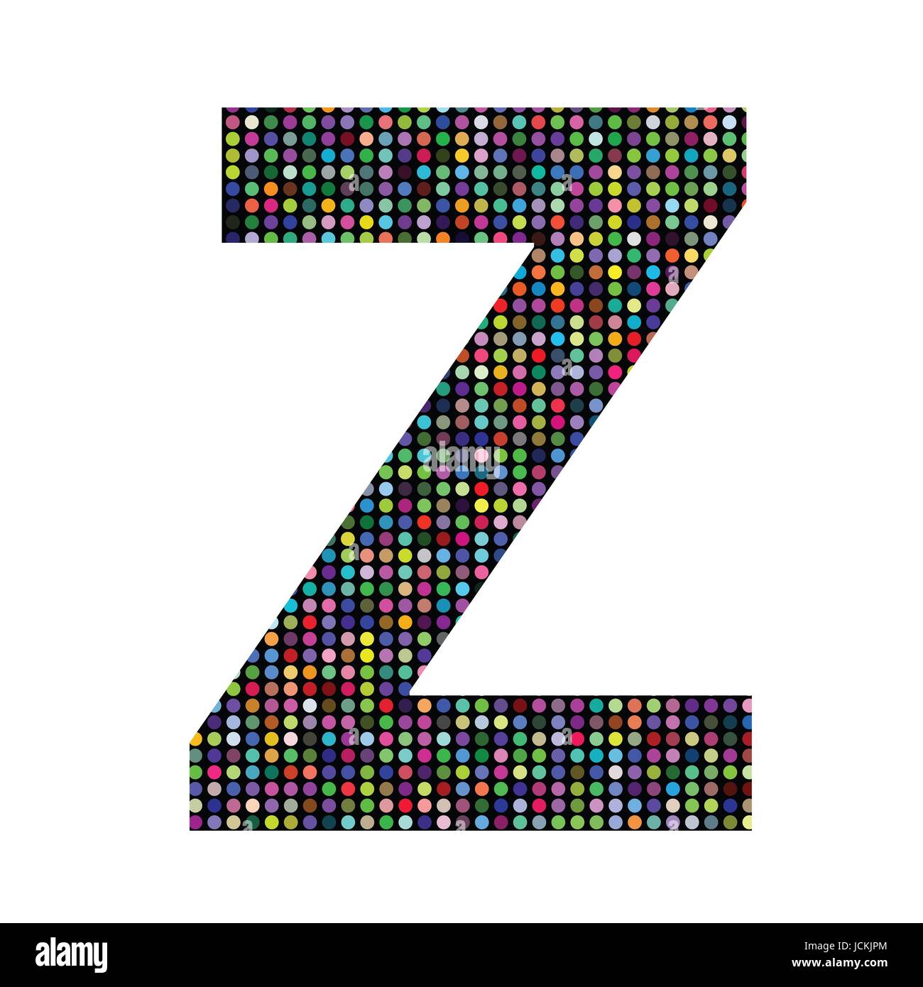 colorful illustration with multicolor letter Z on a white background ...