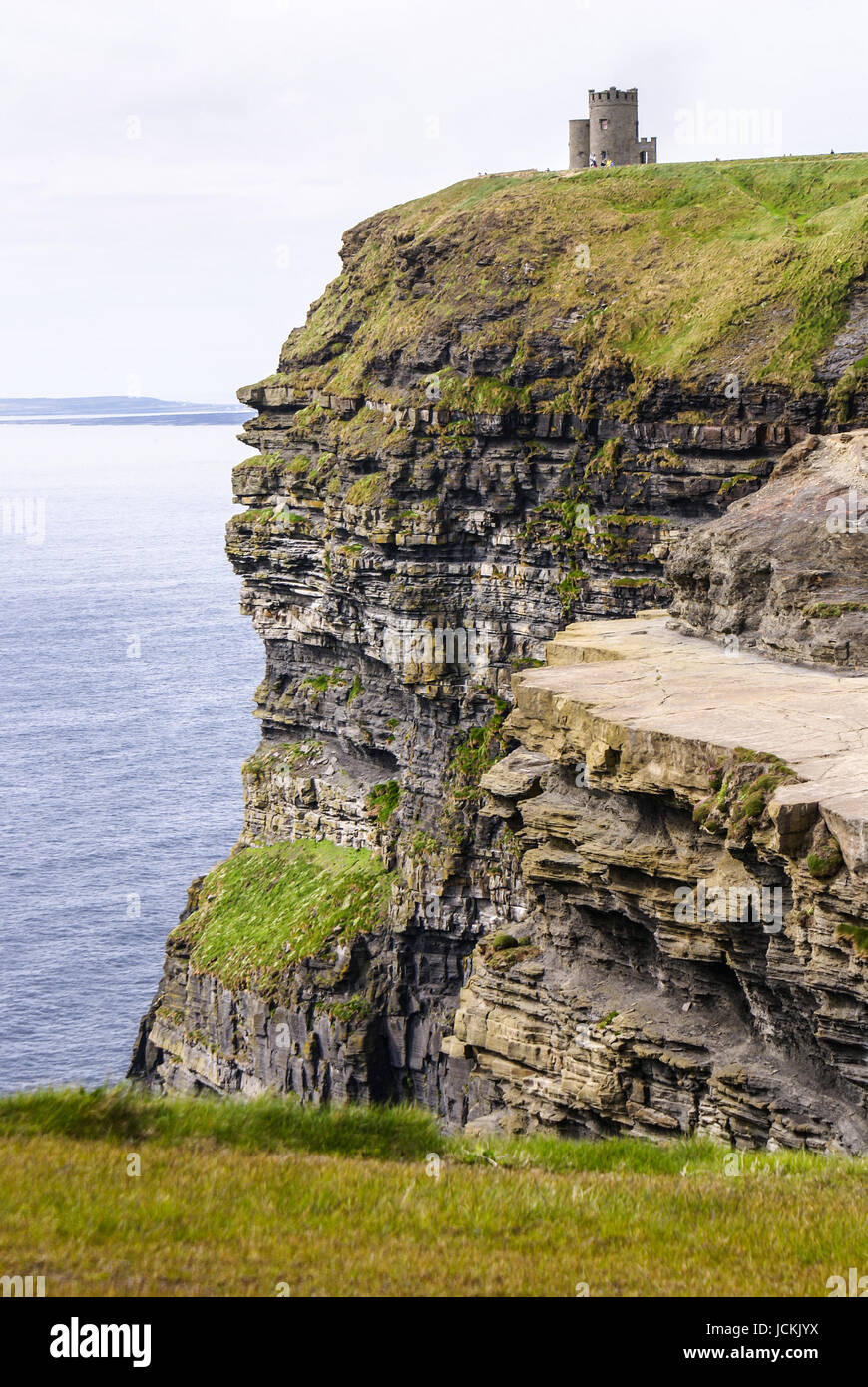 Famous cliffs of Moher with tower. Ireland Stock Photo - Alamy