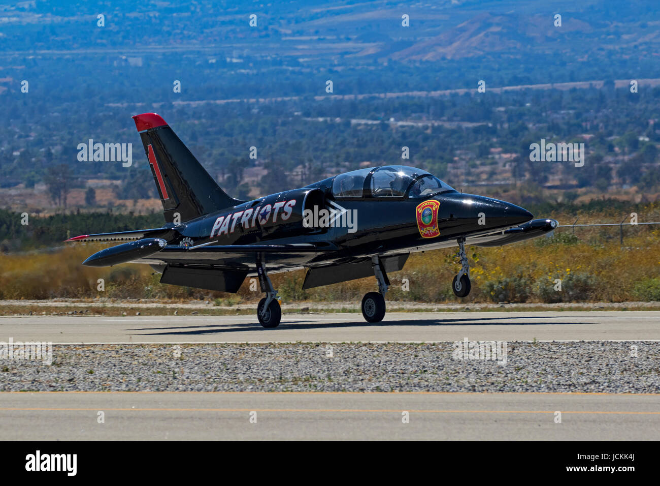 Airplane Patriots Jet Team performing at Redlands, California Air Show ...