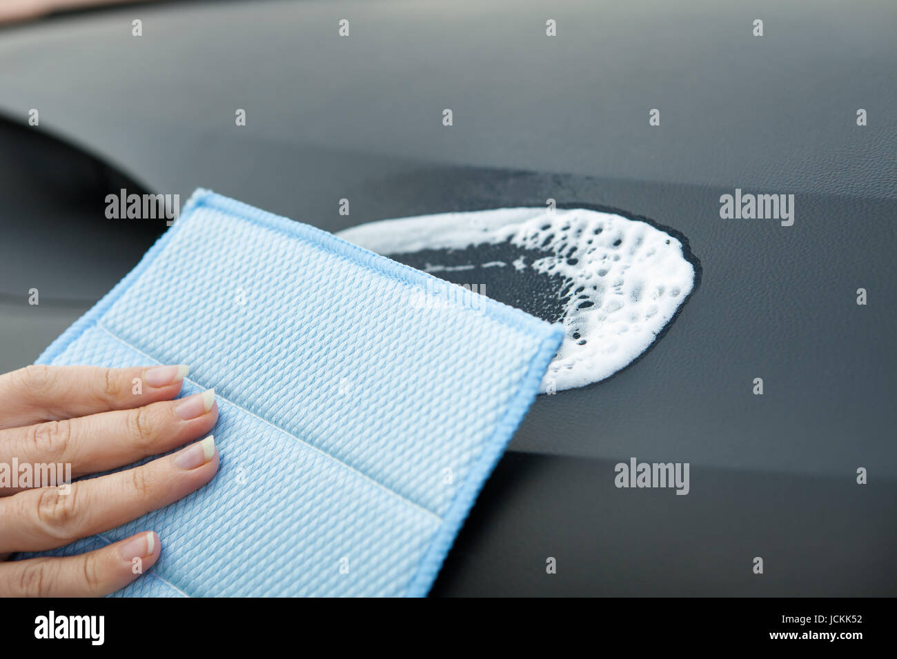 Close-up Of Hand Washing A Car Interior Stock Photo - Alamy