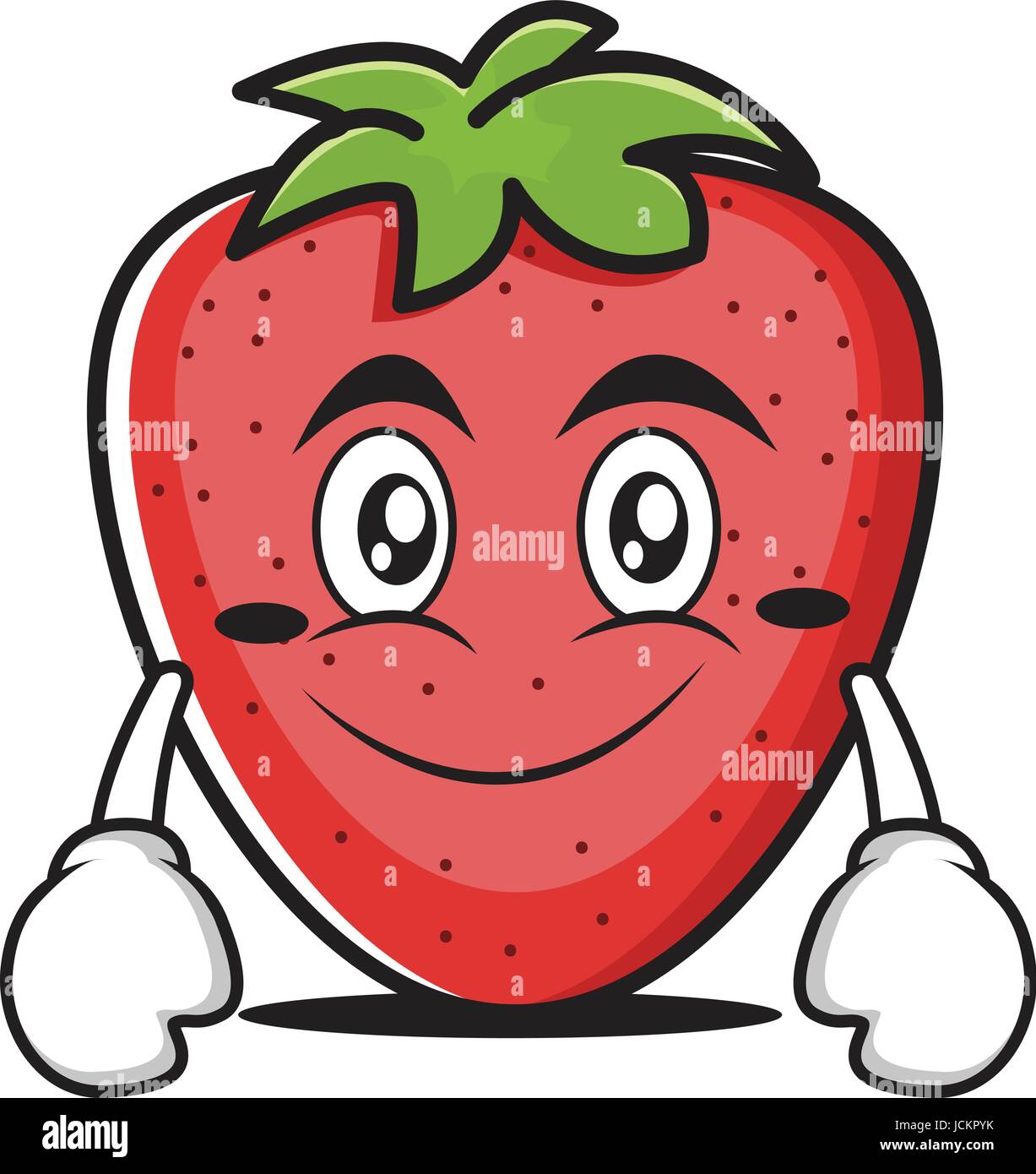 Smile strawberry cartoon character collection vector illustration Stock ...