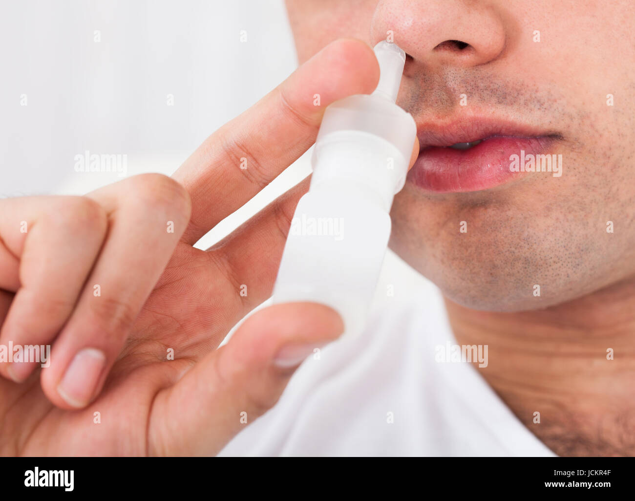 Bottle nasal spray spraying hi-res stock photography and images - Alamy