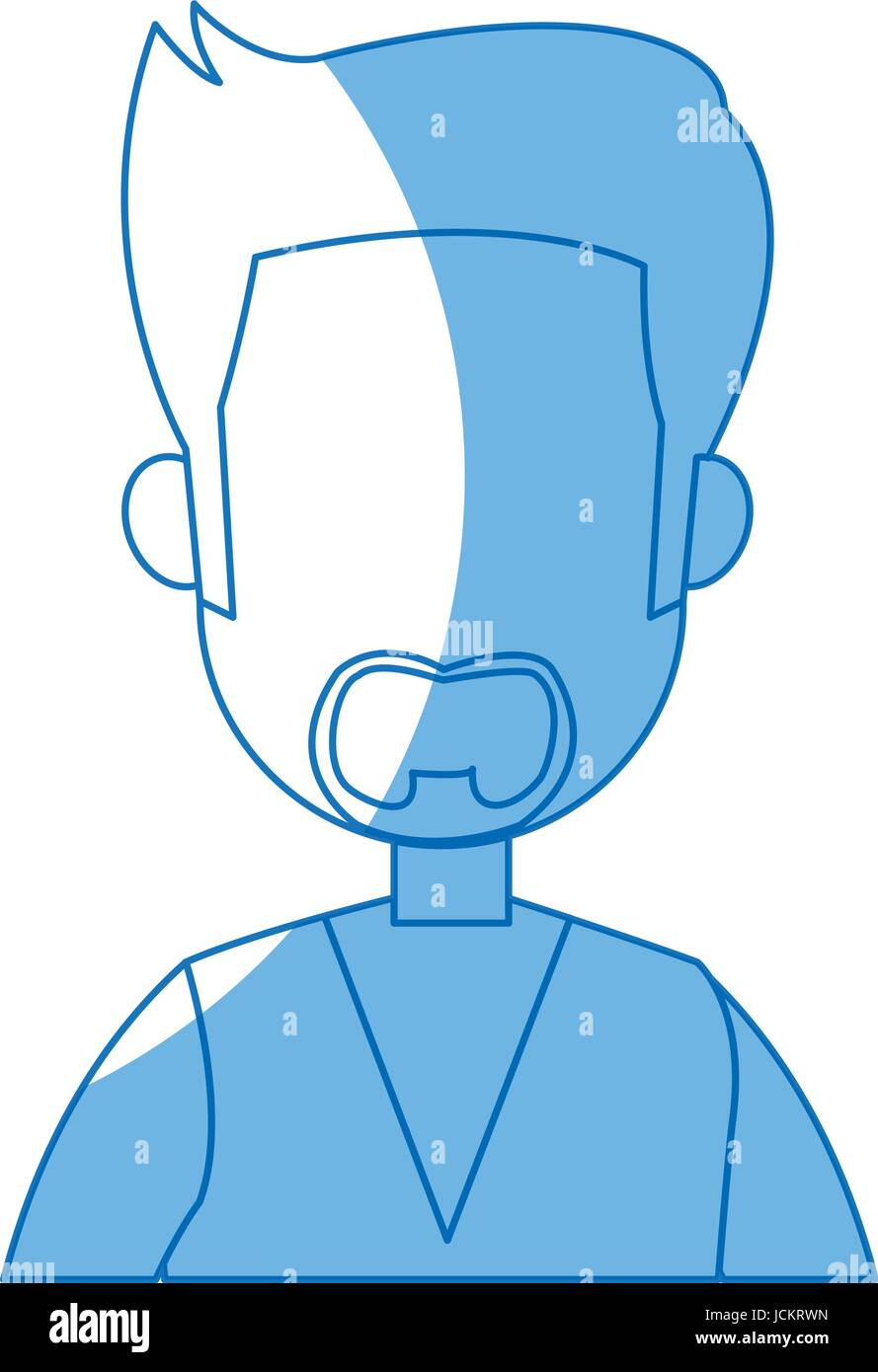 portrait man cartoon business employee character Stock Vector Image ...