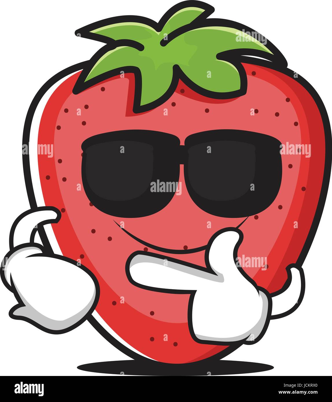 Super cool strawberry cartoon character vector illustration Stock ...