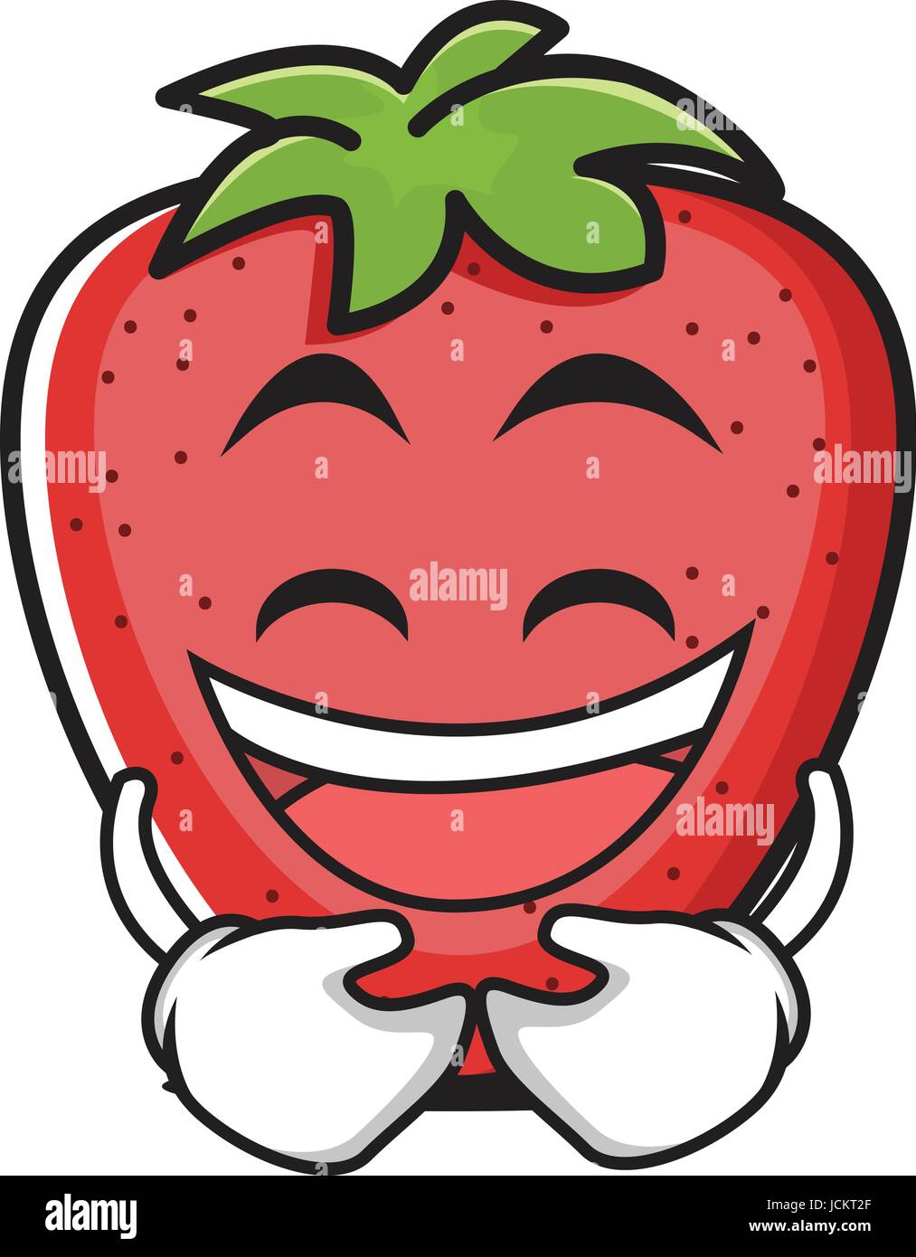 Laughing strawberry cartoon character style vector illustration Stock ...