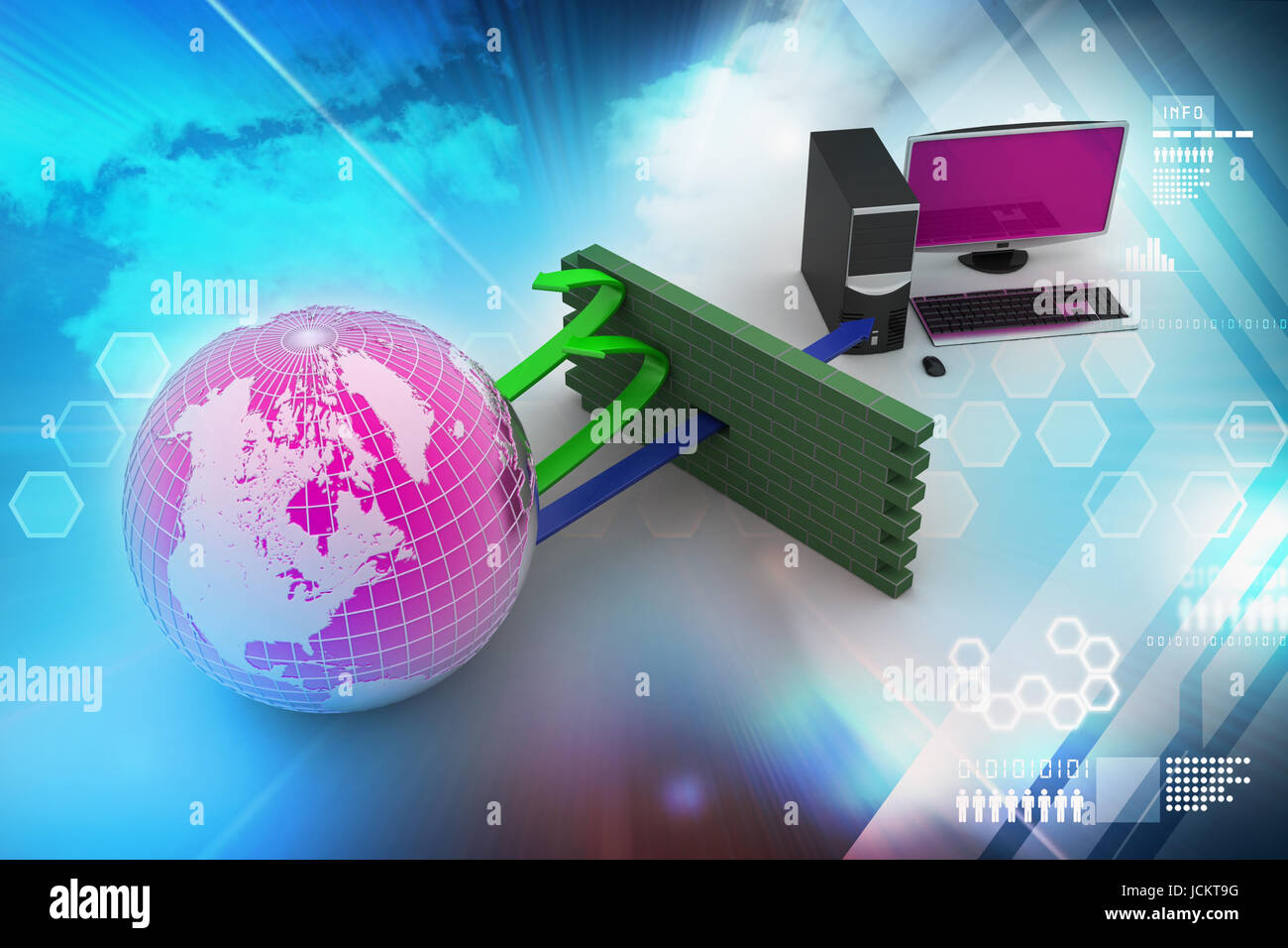 computer networking with globe Stock Photo - Alamy