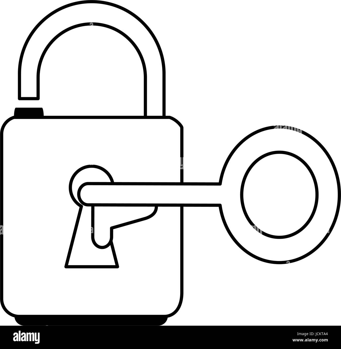 Unlocked padlock isolated Black and White Stock Photos & Images - Alamy