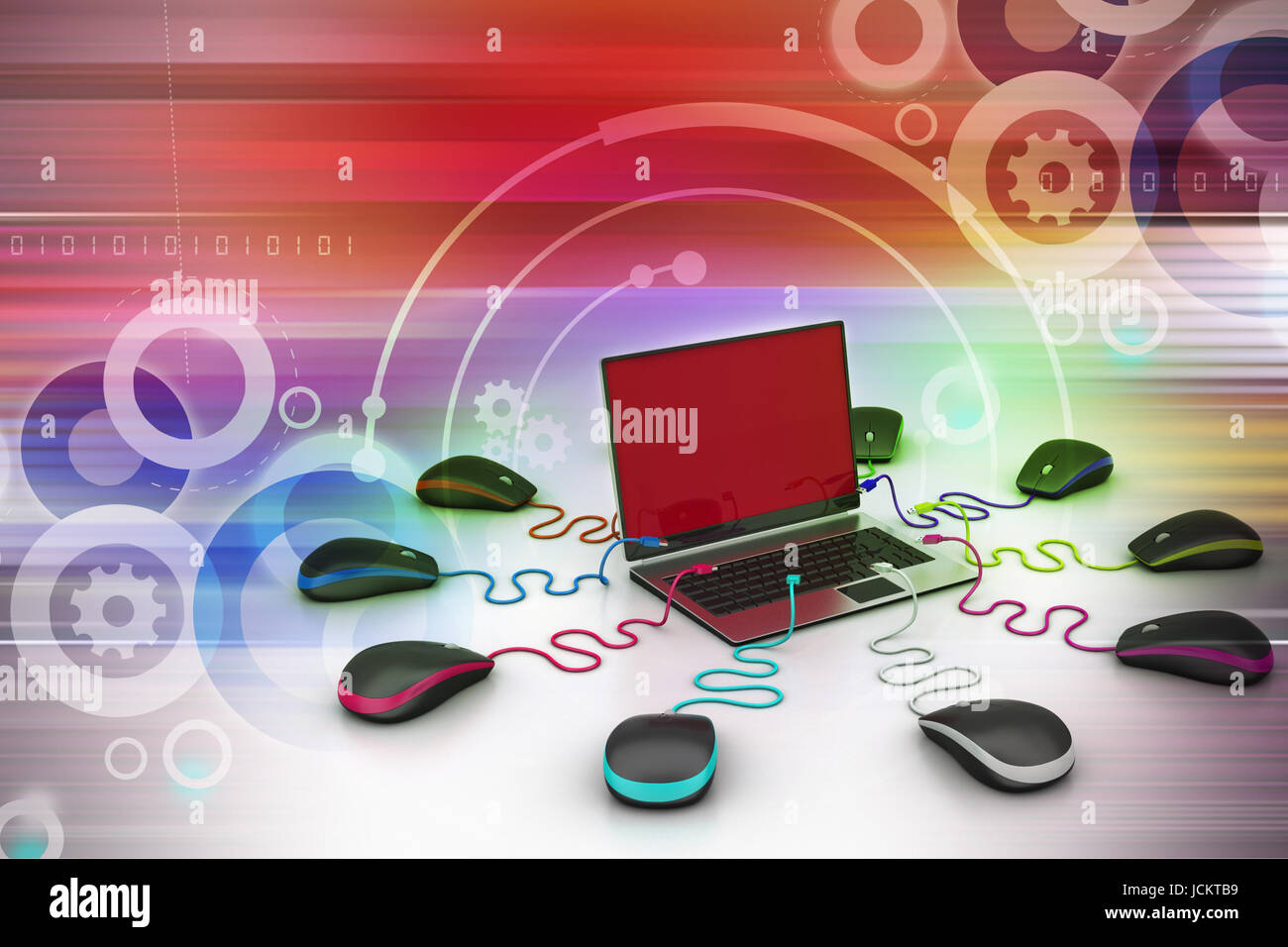 laptop computer around with mouse Stock Photo - Alamy