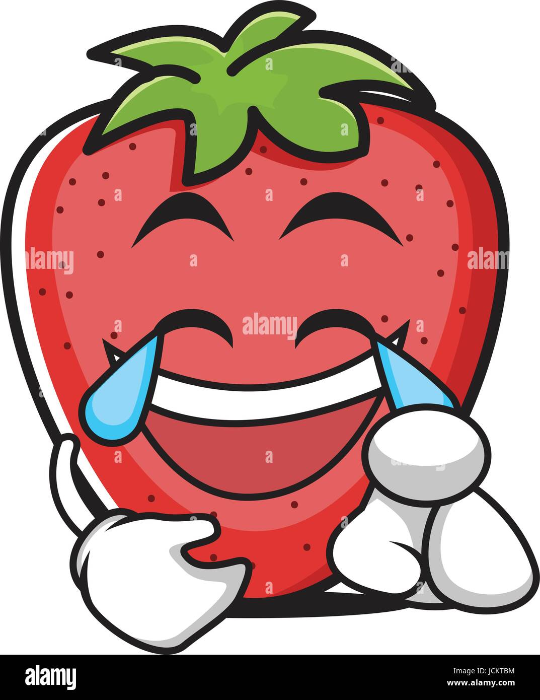 Joy face strawberry cartoon character vector illustration Stock Vector ...