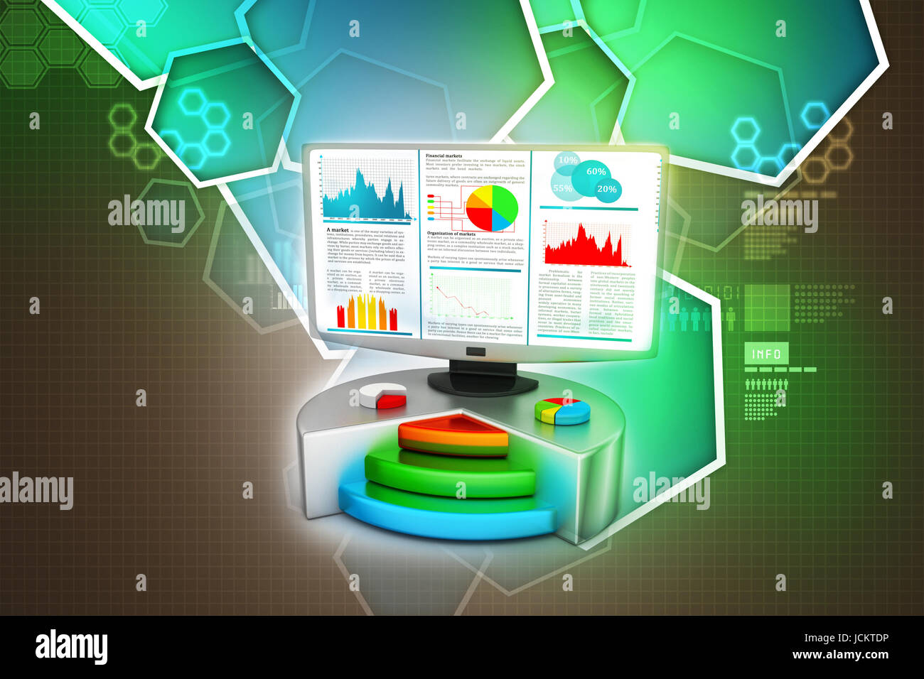 Stock chart showing the computer monitor Stock Photo - Alamy