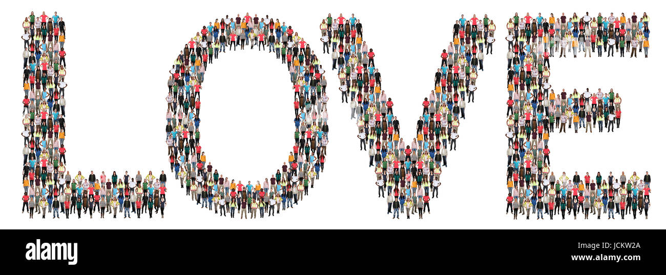 Love loving multi ethnic group of people isolated Stock Photo - Alamy