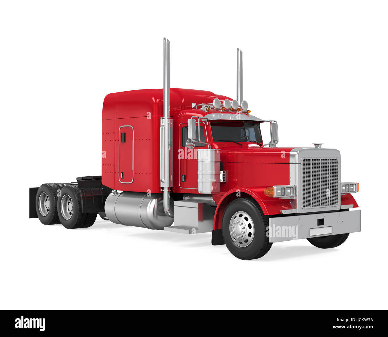 Red truck white trailer hi-res stock photography and images - Alamy