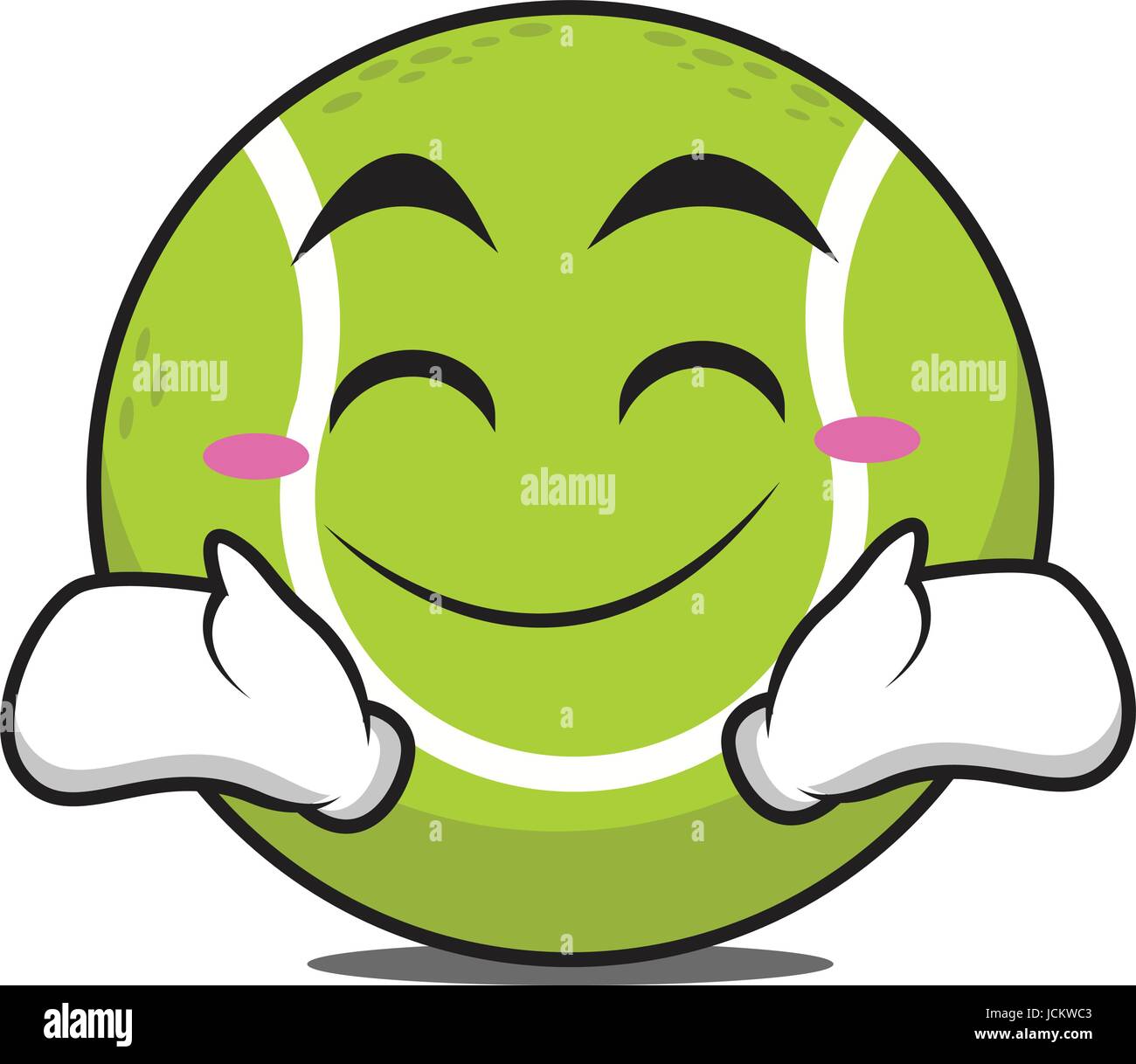 Happy tennis ball cartoon character vector illustration Stock Vector ...