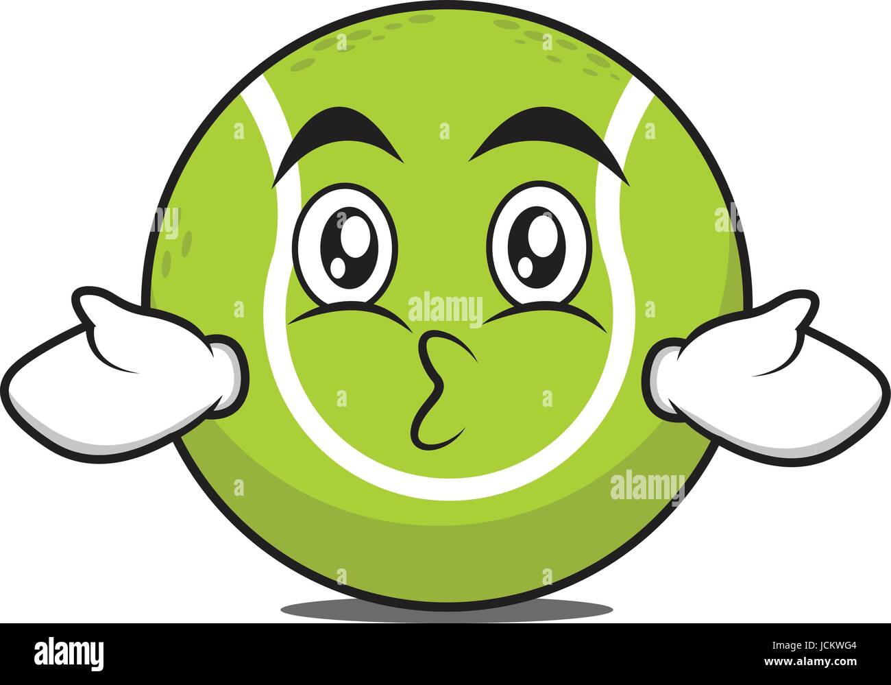 Kissing tennis ball cartoon character vector art Stock Vector Image ...