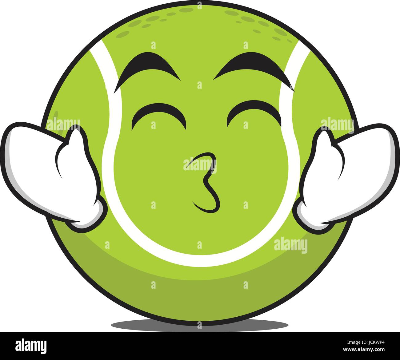 Kissing smile eyes tennis ball character vector illustration Stock ...