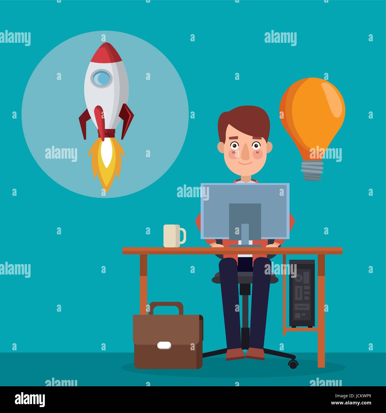Urban work workplace blue Stock Vector Images - Alamy