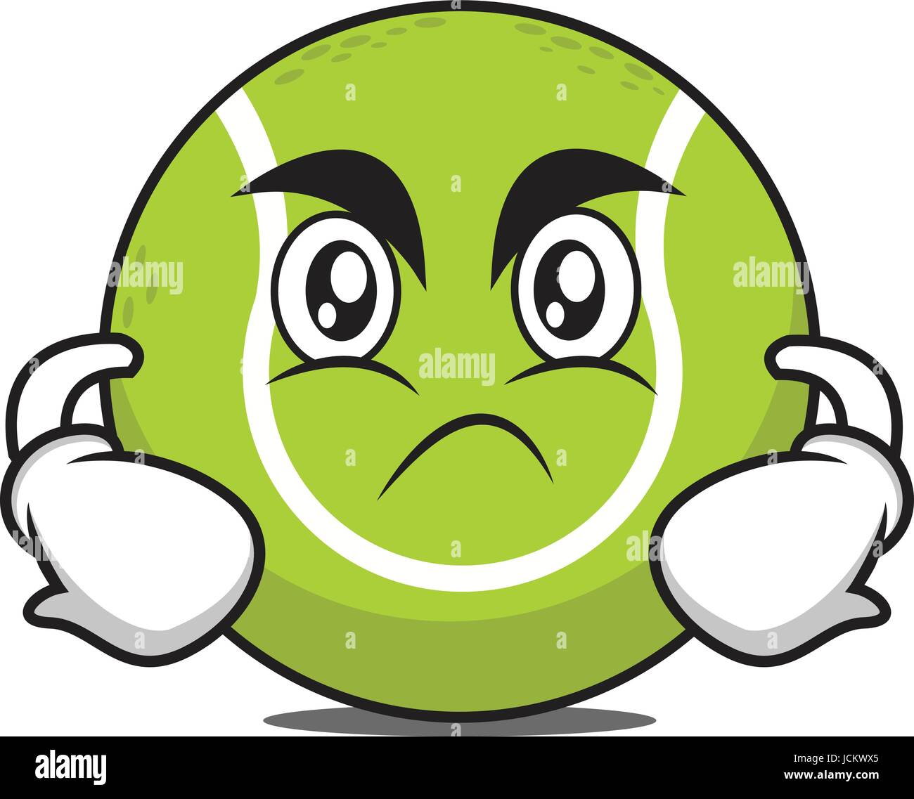 Angry tennis ball cartoon character vector art Stock Vector Image & Art ...