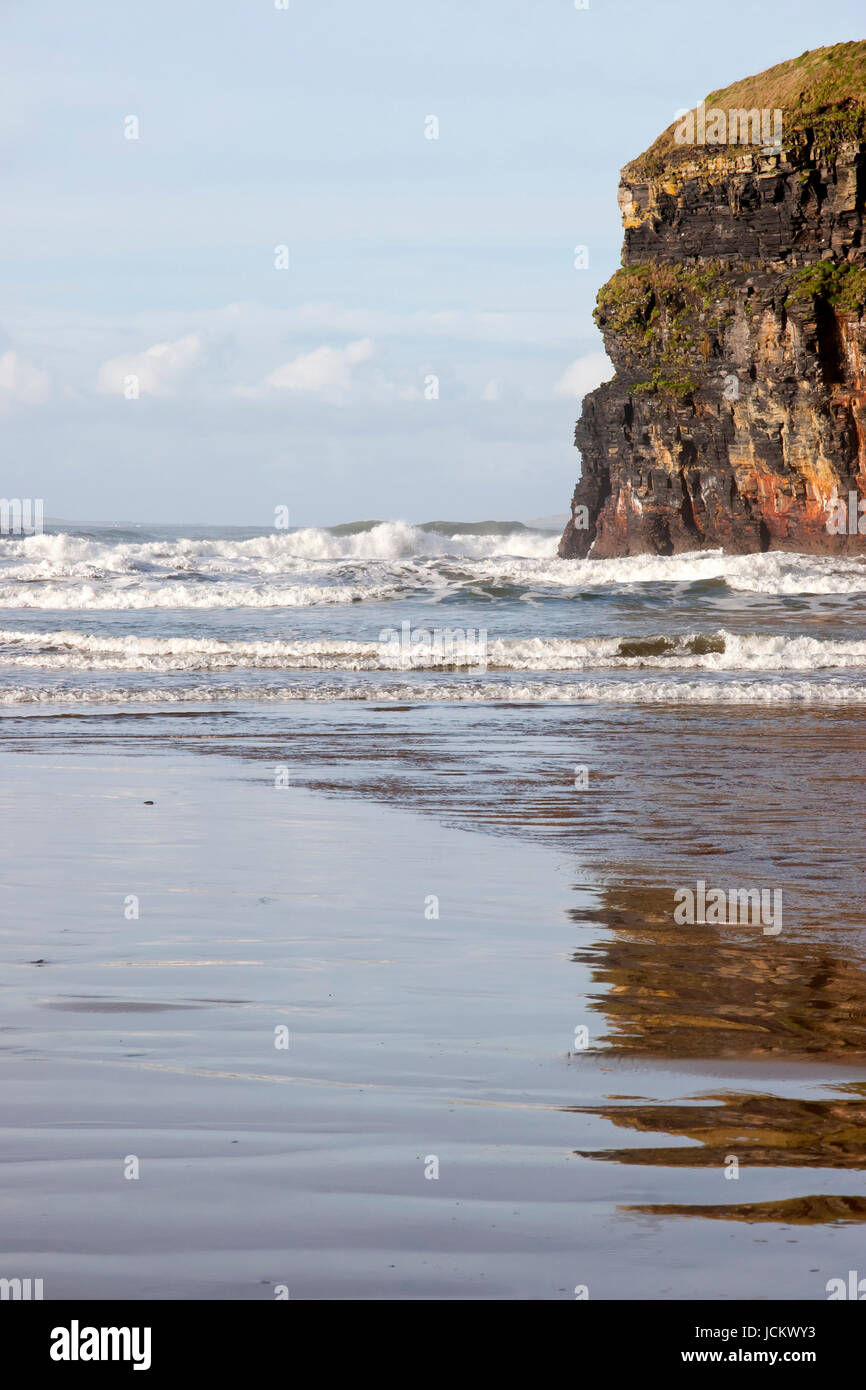 cliffs of Ballybunion on the wild atlantic way in county Kerry Ireland ...