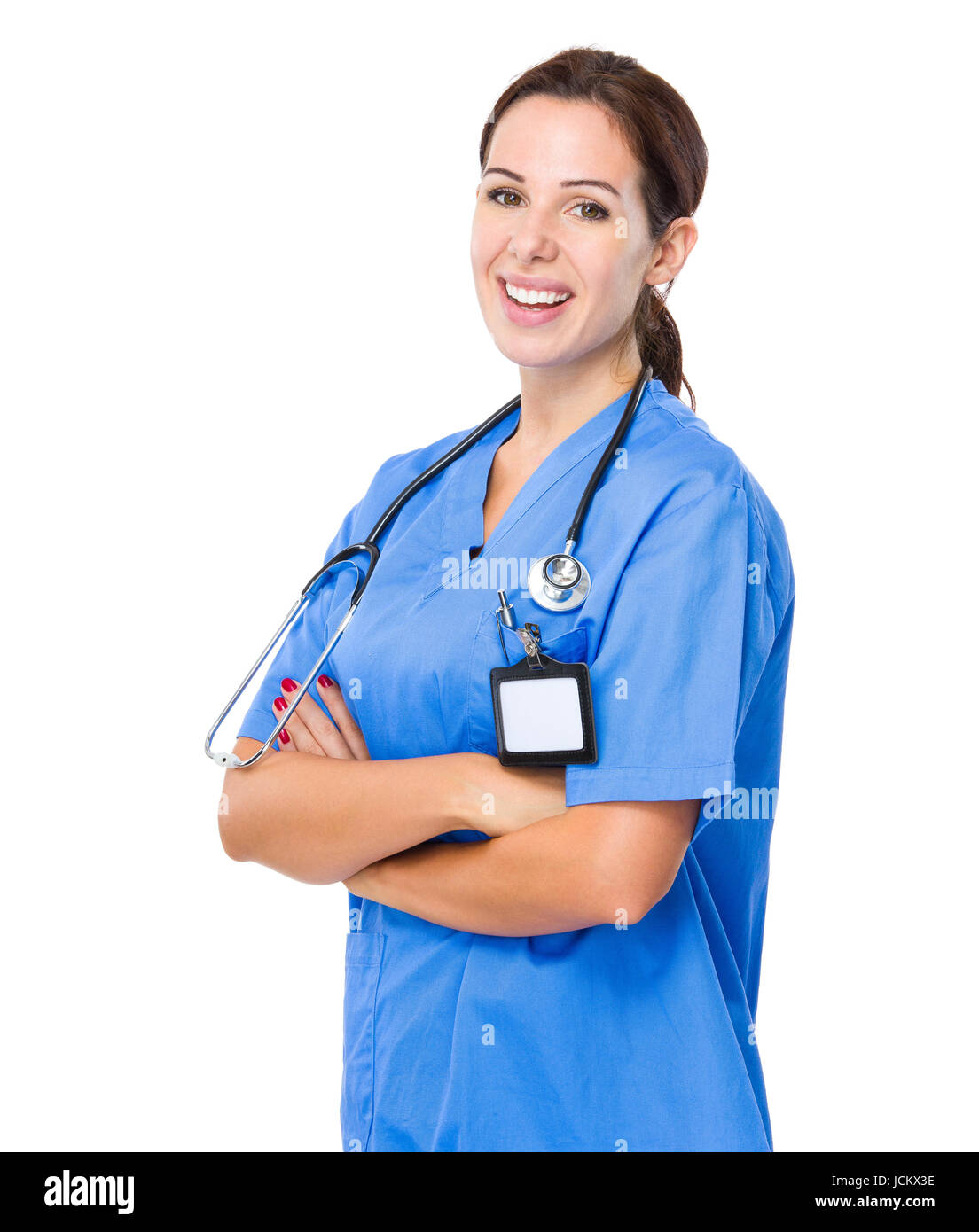 Caucasian female doctor Stock Photo - Alamy