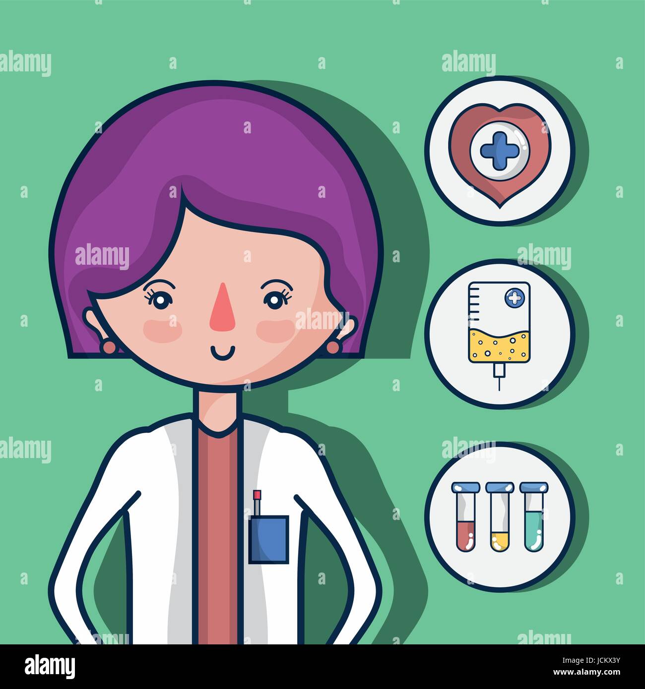 woman doctor with first aid icons Stock Vector Image & Art - Alamy