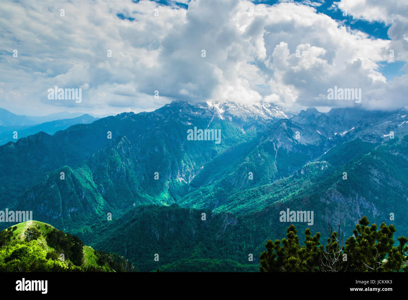 Wonderful aerial view of the mountains Stock Photo - Alamy