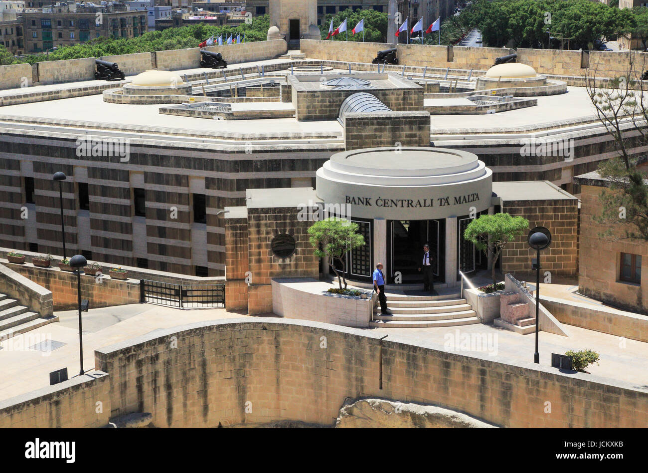 Central Bank of Malta modern building in city centre of Valletta, Malta ...