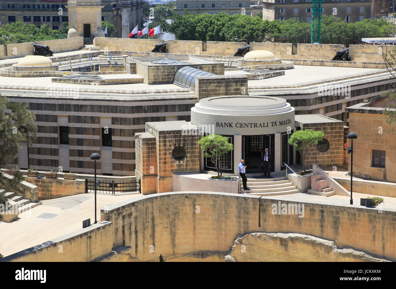Central Bank of Malta modern building in city centre of Valletta, Malta ...