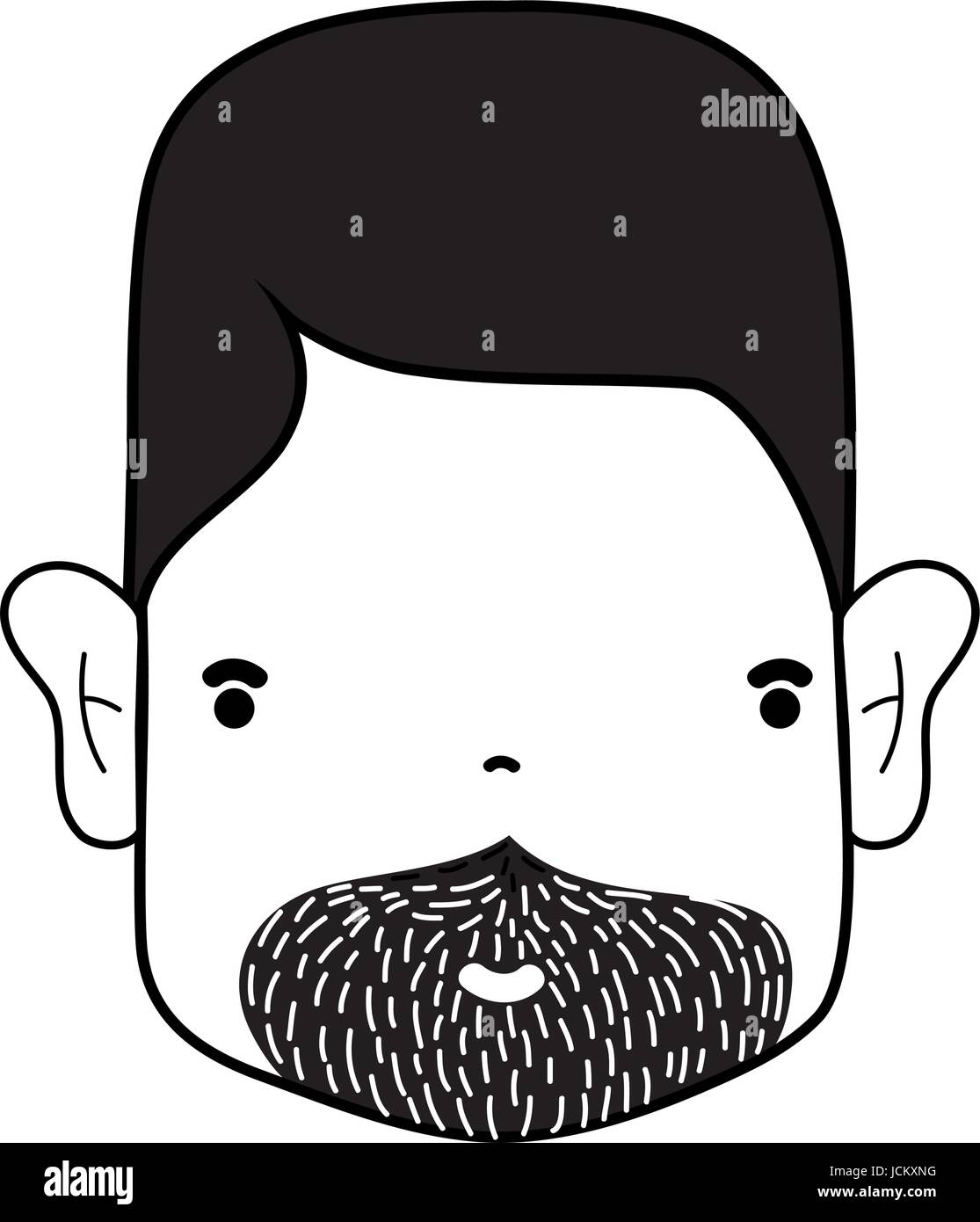 contour man face with hairstyle and beard Stock Vector Image & Art - Alamy