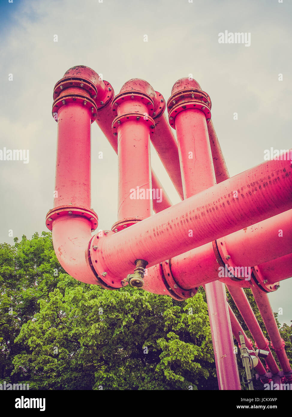 City with high ground water level pink pipes hi-res stock photography ...