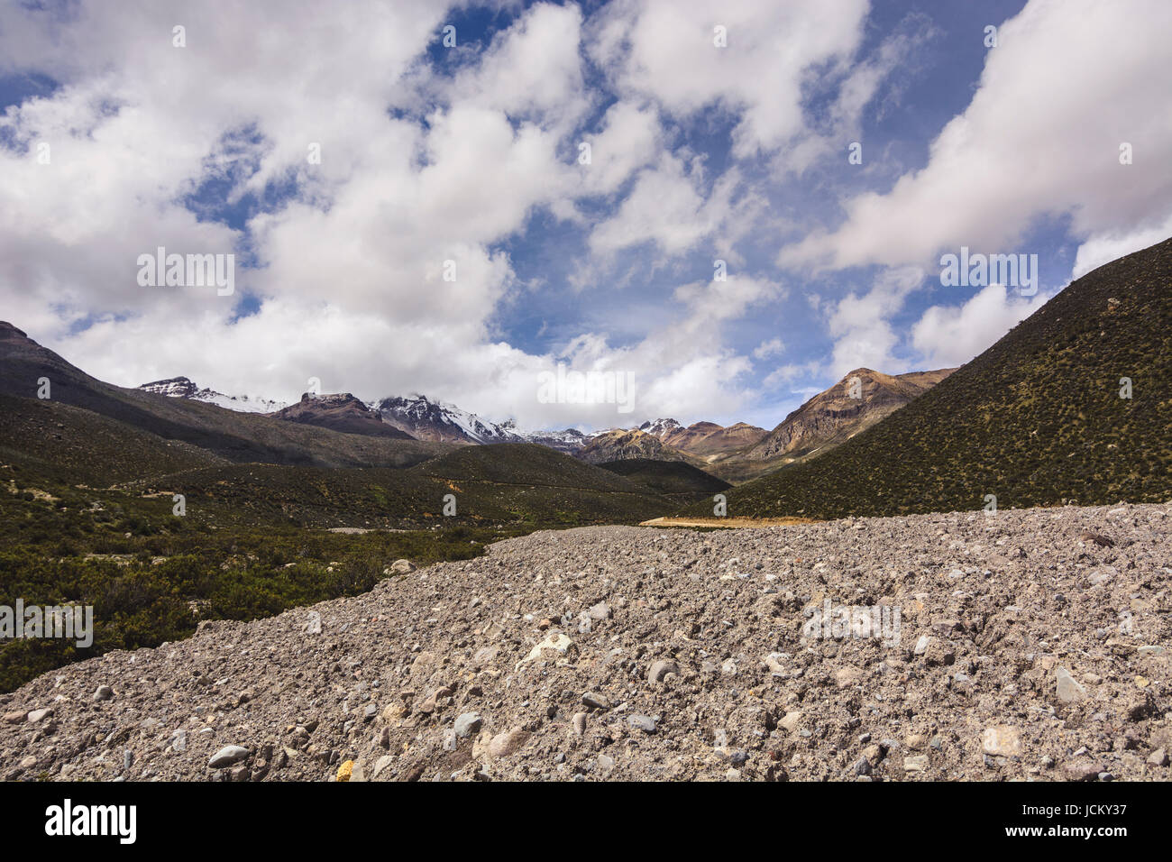 Debris flows in the Peruvian Andes. Water-laden masses of soil and ...