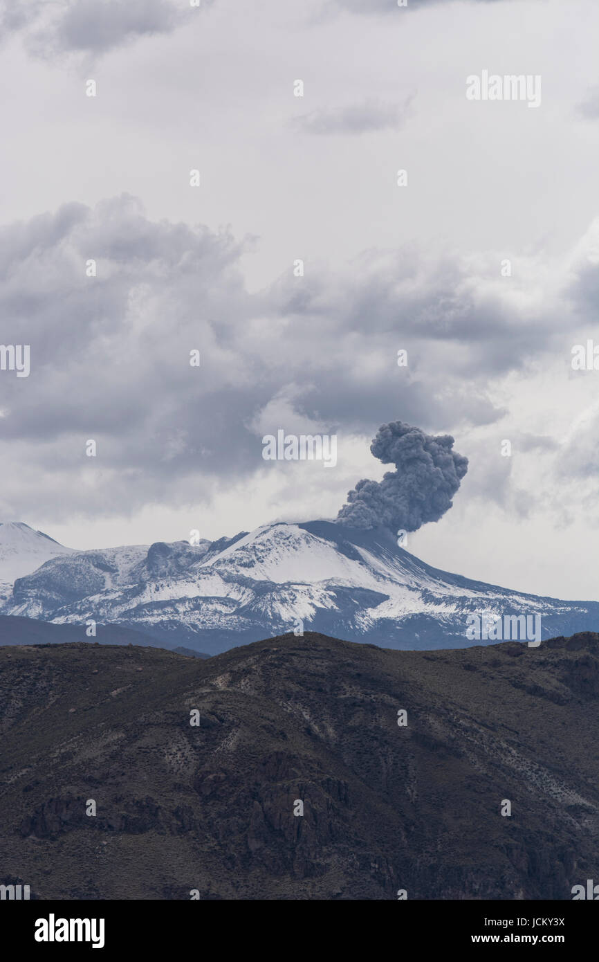 Active volcano erupting ash in the Peruvian Andes Stock Photo - Alamy