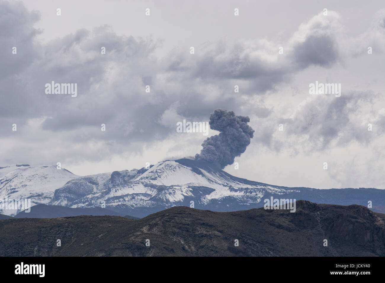 Active volcano erupting ash in the Peruvian Andes Stock Photo - Alamy